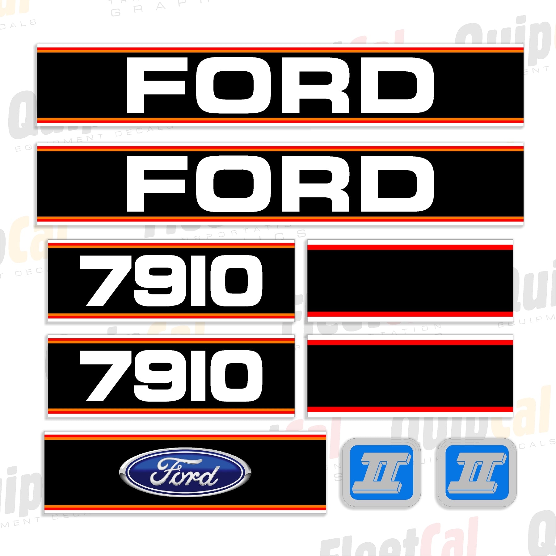 Ford 7910 Series II Tractor Hood Marking Decal Set – Truck and ...