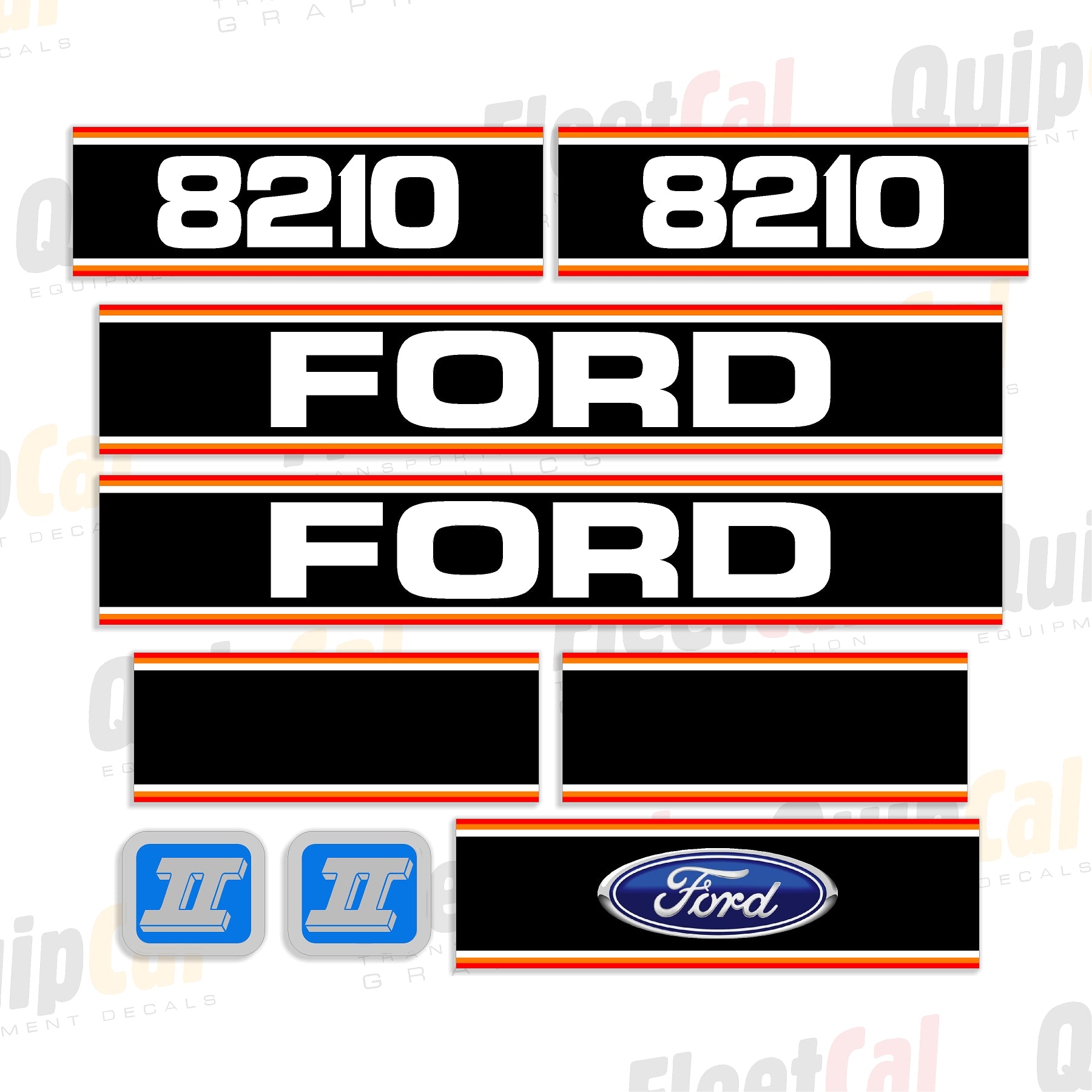 Juego de calcomanías para marcar el capó del tractor Ford Serie 8210 I ...