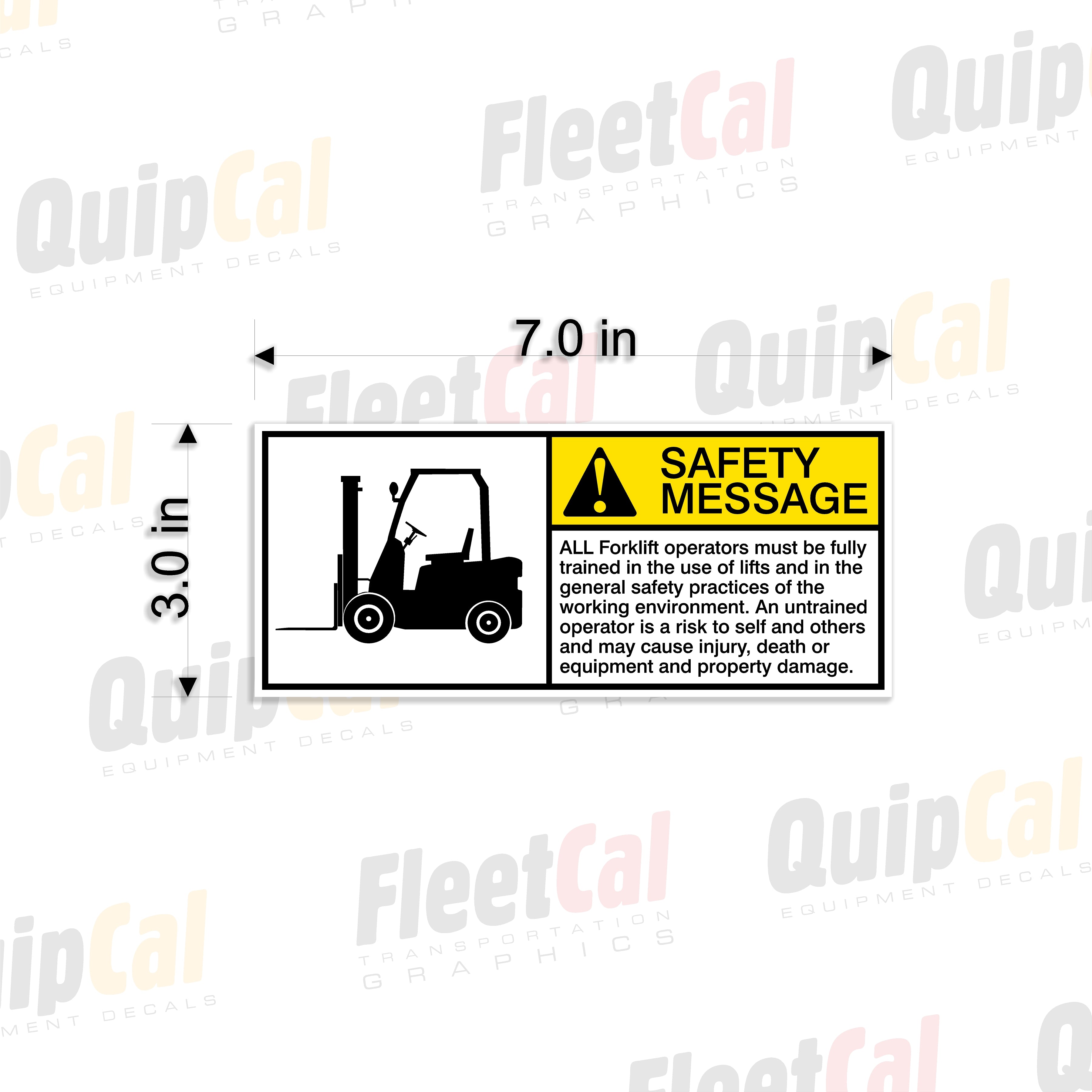 Forklift Operation Safety Message Decals 001 (QTY 10) – Truck and ...