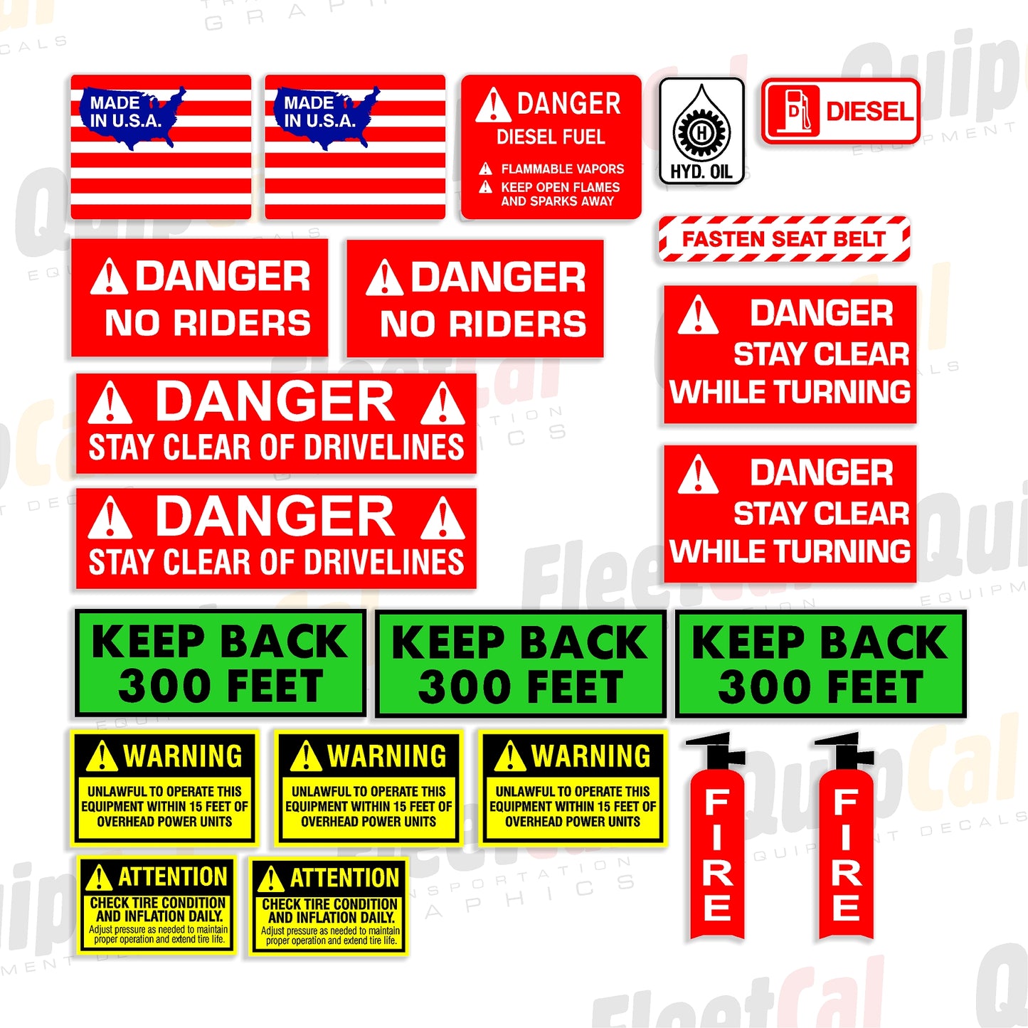 Franklin Skidder Safety Decal Set – Truck and Equipment Decals
