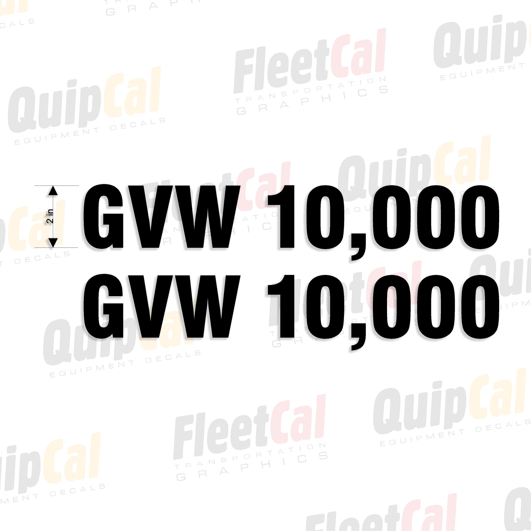 Gross Vehicle Weight Decals (GVW 10,000 - 1 PAIR) – Truck and Equipment ...