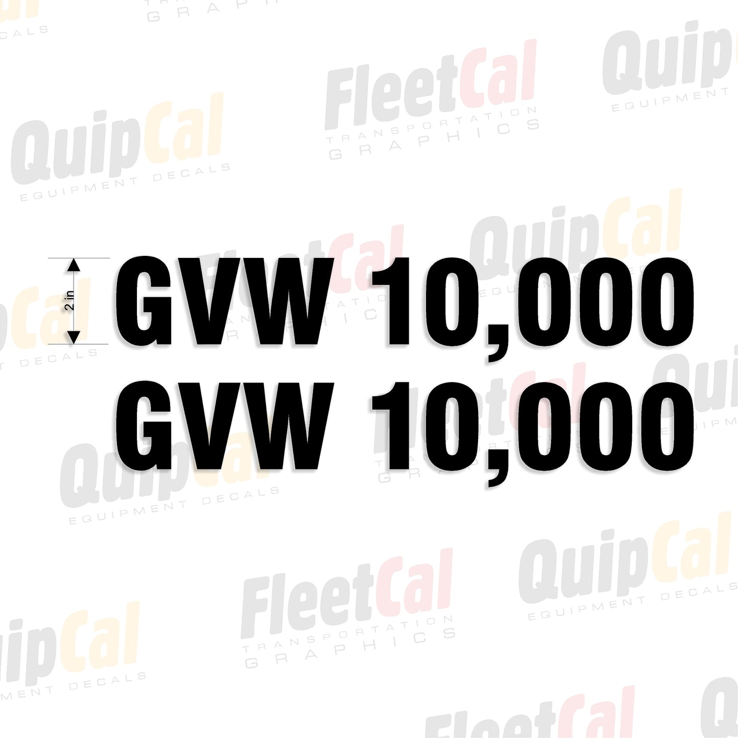Gross Vehicle Weight Decals (GVW 10,000 - 1 PAIR) – Truck and Equipment ...