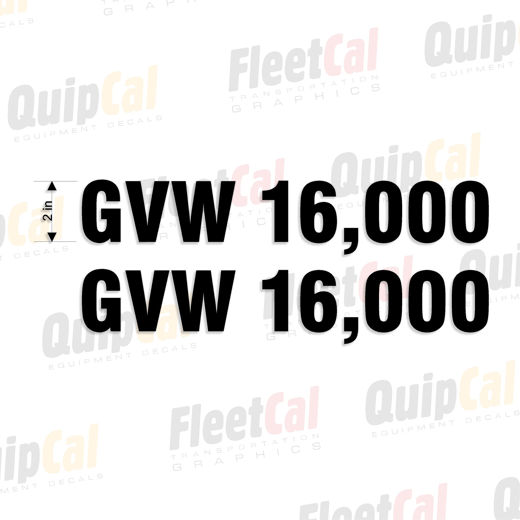 Gross Vehicle Weight Decals (GVW 16,000 - 1 PAIR) – Truck and Equipment ...