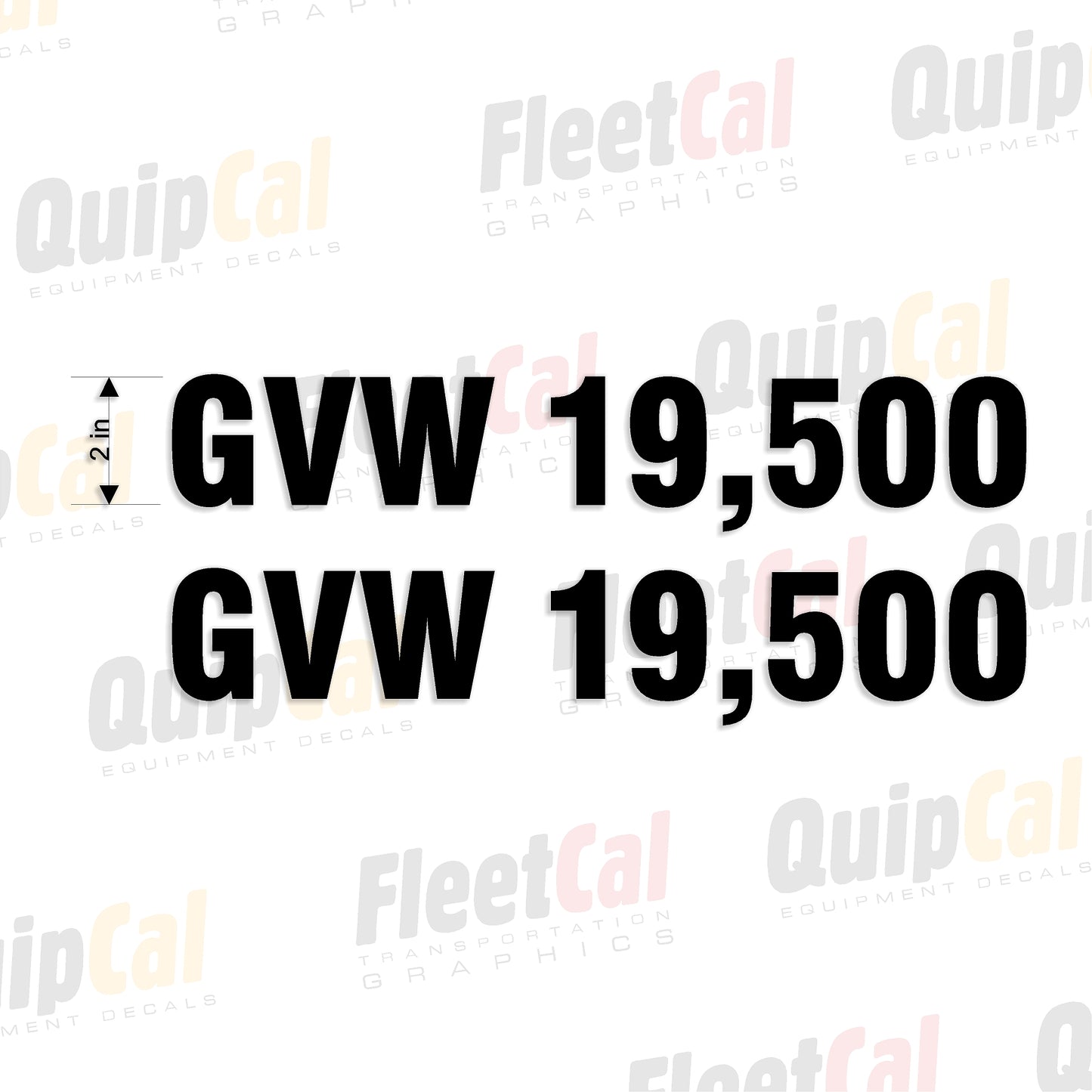 Gross Vehicle Weight Decals (GVW 19,500 - 1 PAIR) – Truck and Equipment ...