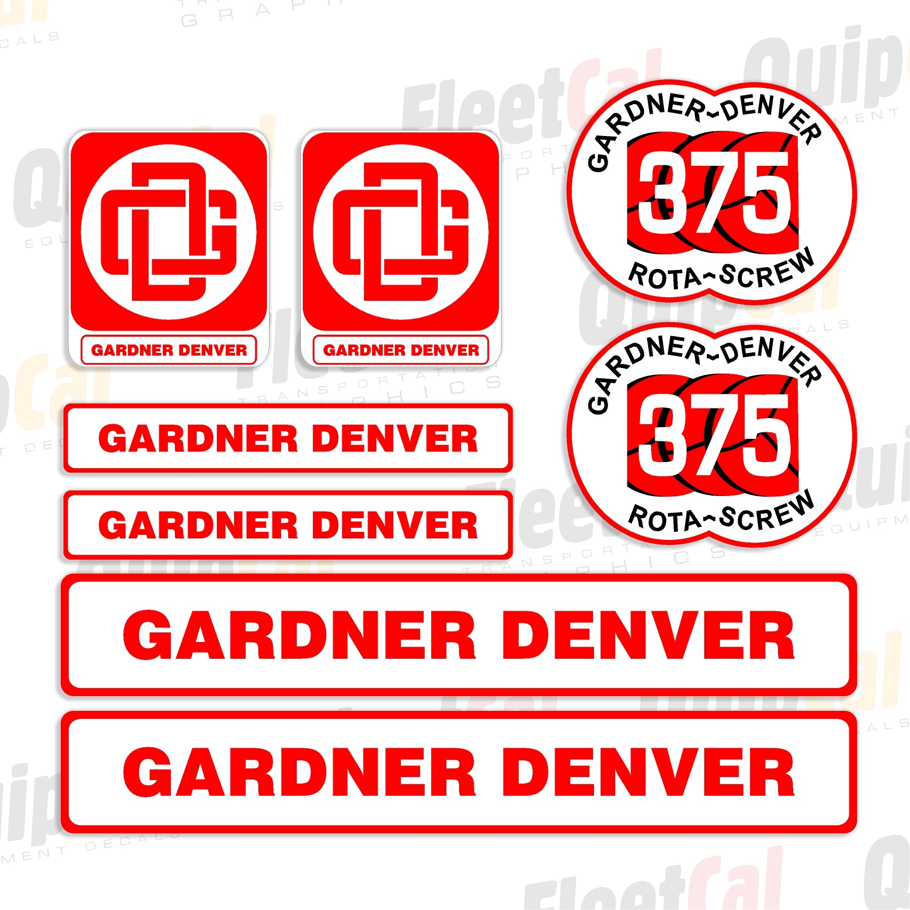 Gardner Denver D375 Rota-Screw Air Compressor Marking Decal Set – Truck ...