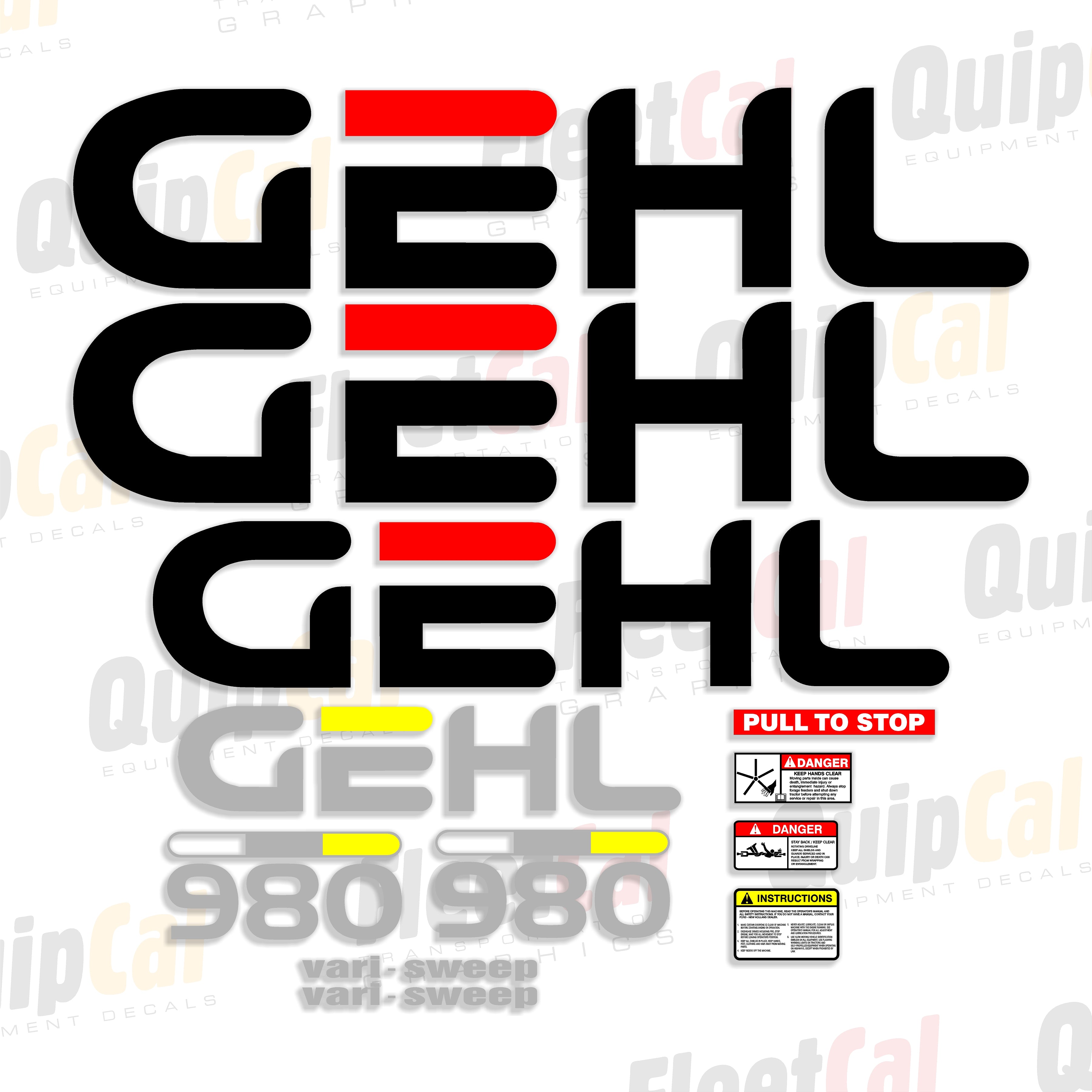 Gehl 980 Forage Wagon Marking Decal Set – Truck and Equipment Decals