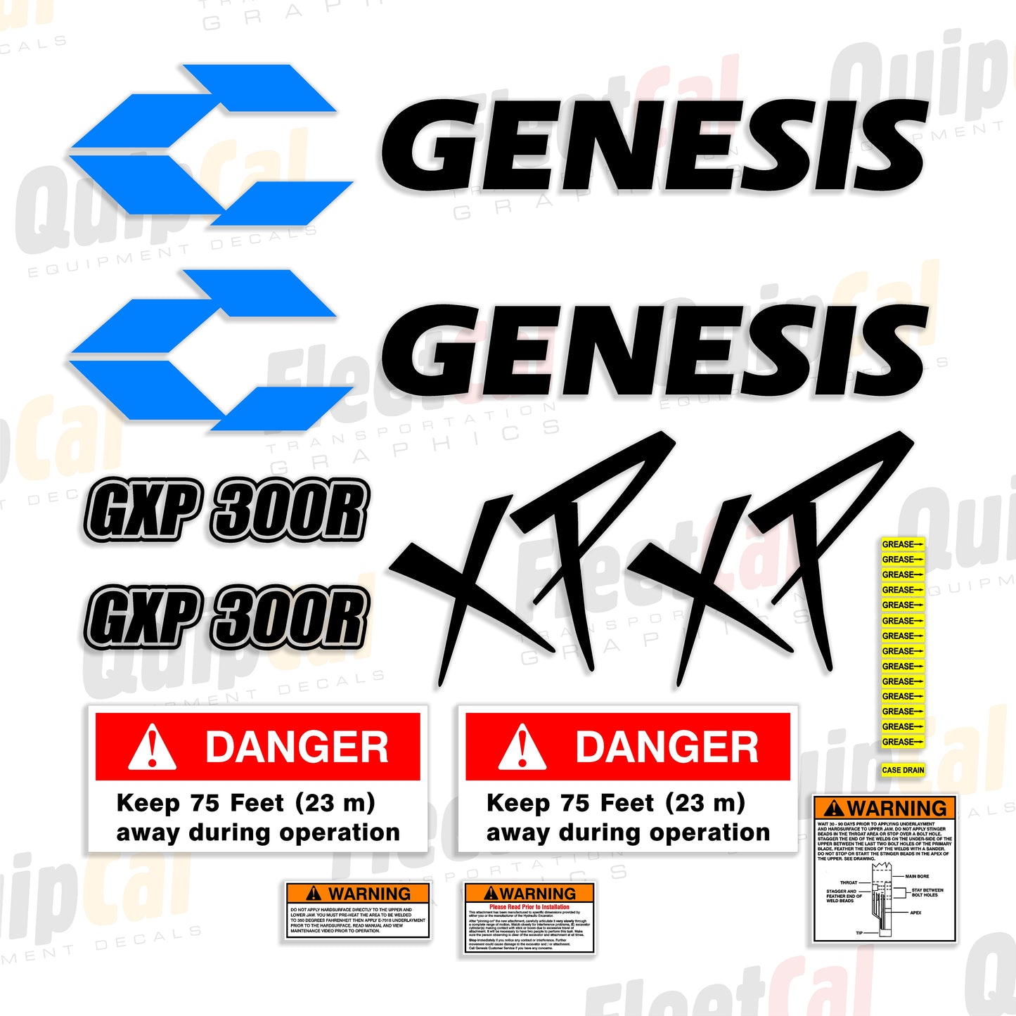 Genesis GXP 300R Shear Marking Decal Set – Truck and Equipment Decals