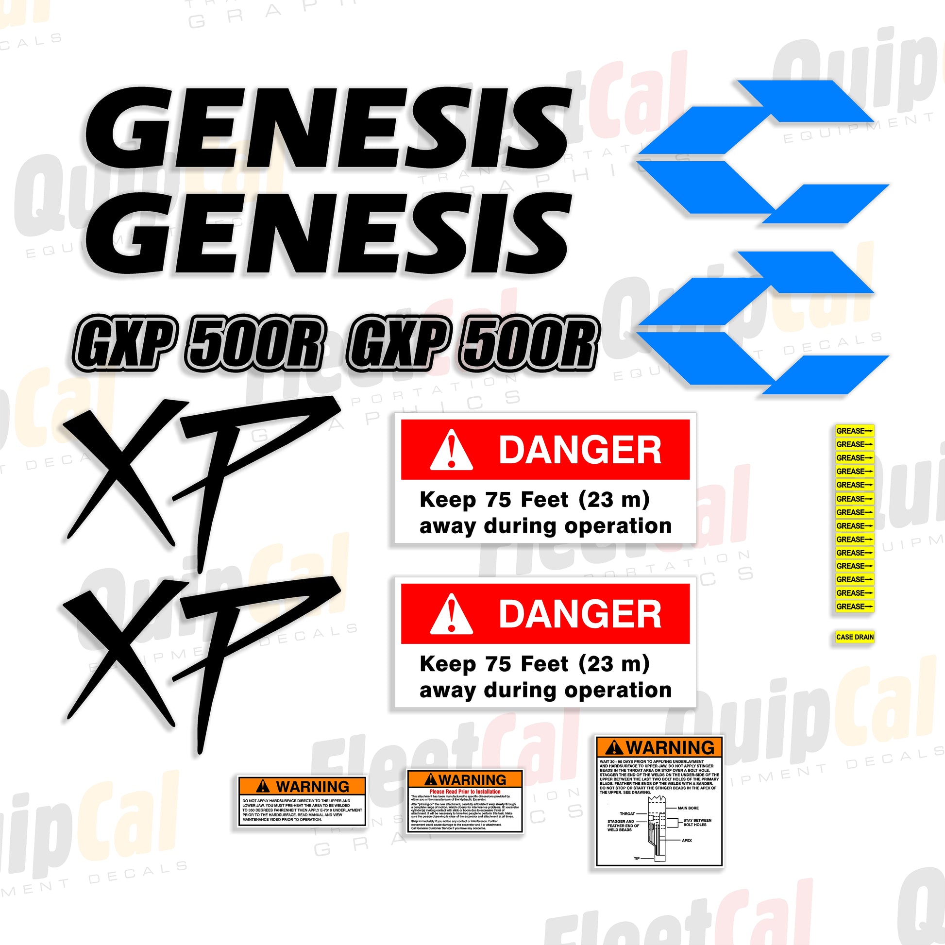 Genesis GXP 500R Shear Marking Decal Set – Truck and Equipment Decals