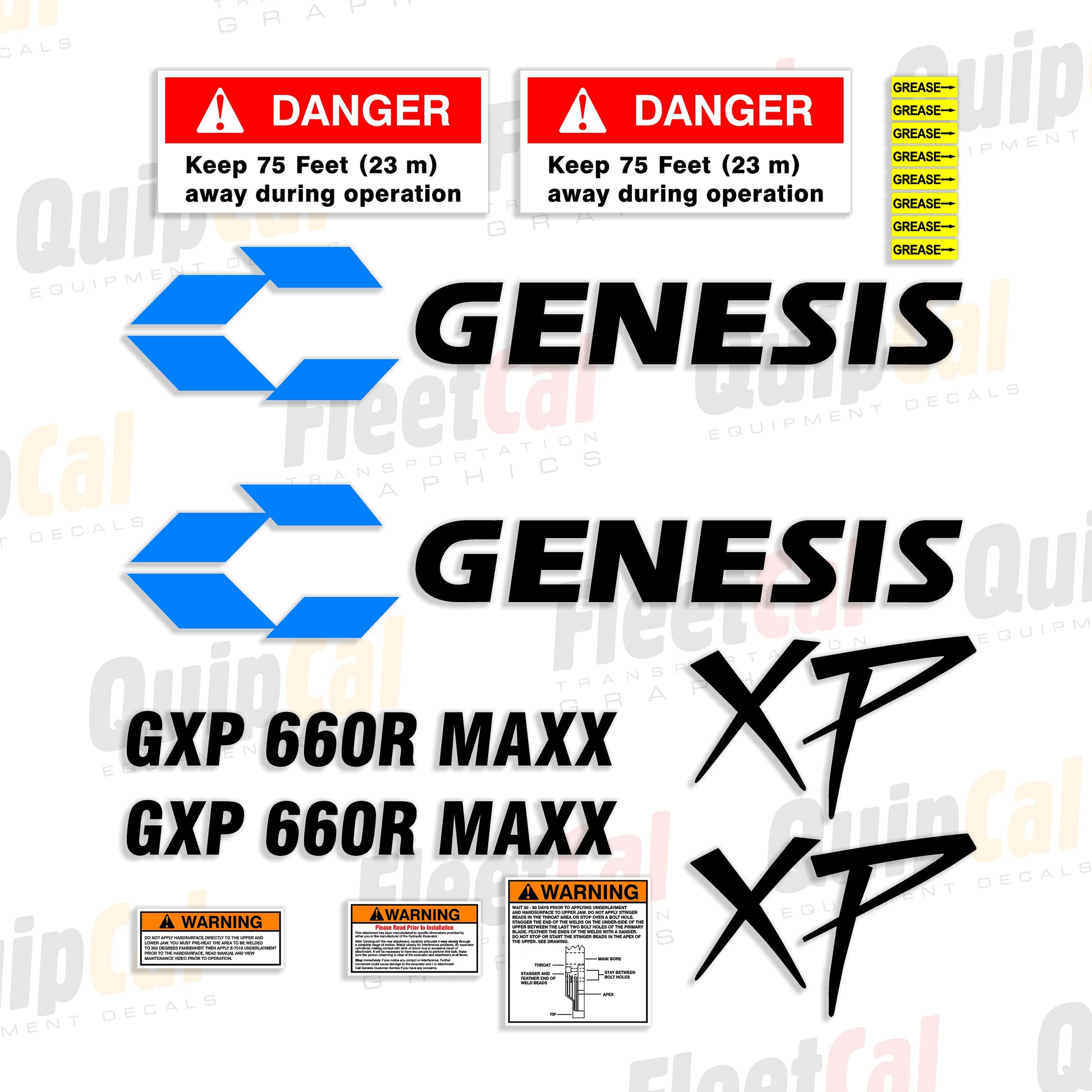 Genesis GXP 660R Maxx Shear Marking Decal Set – Truck and Equipment Decals