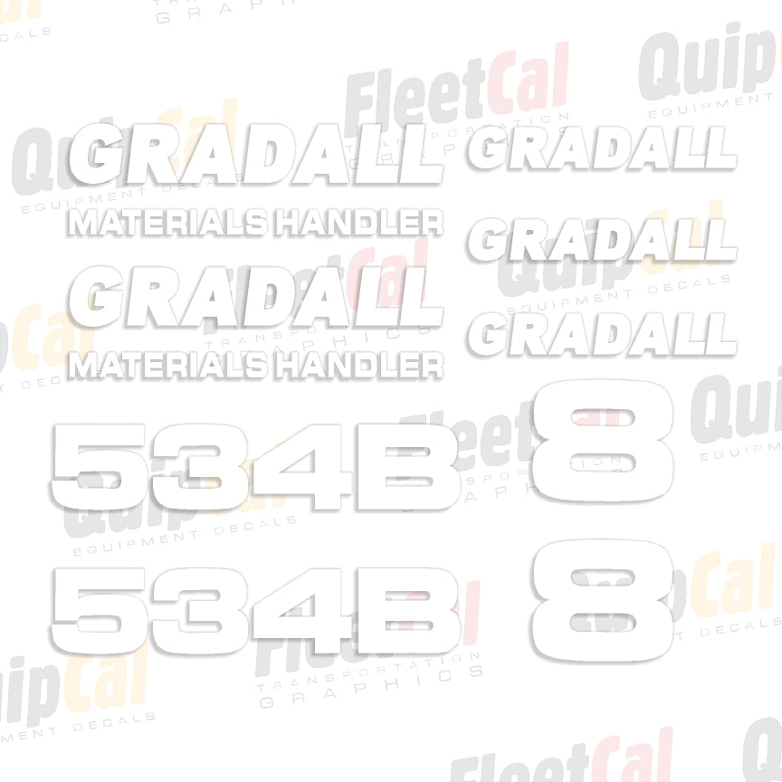 Gradall 534B-8 Telehandler Marking Decal Set – Truck and Equipment Decals