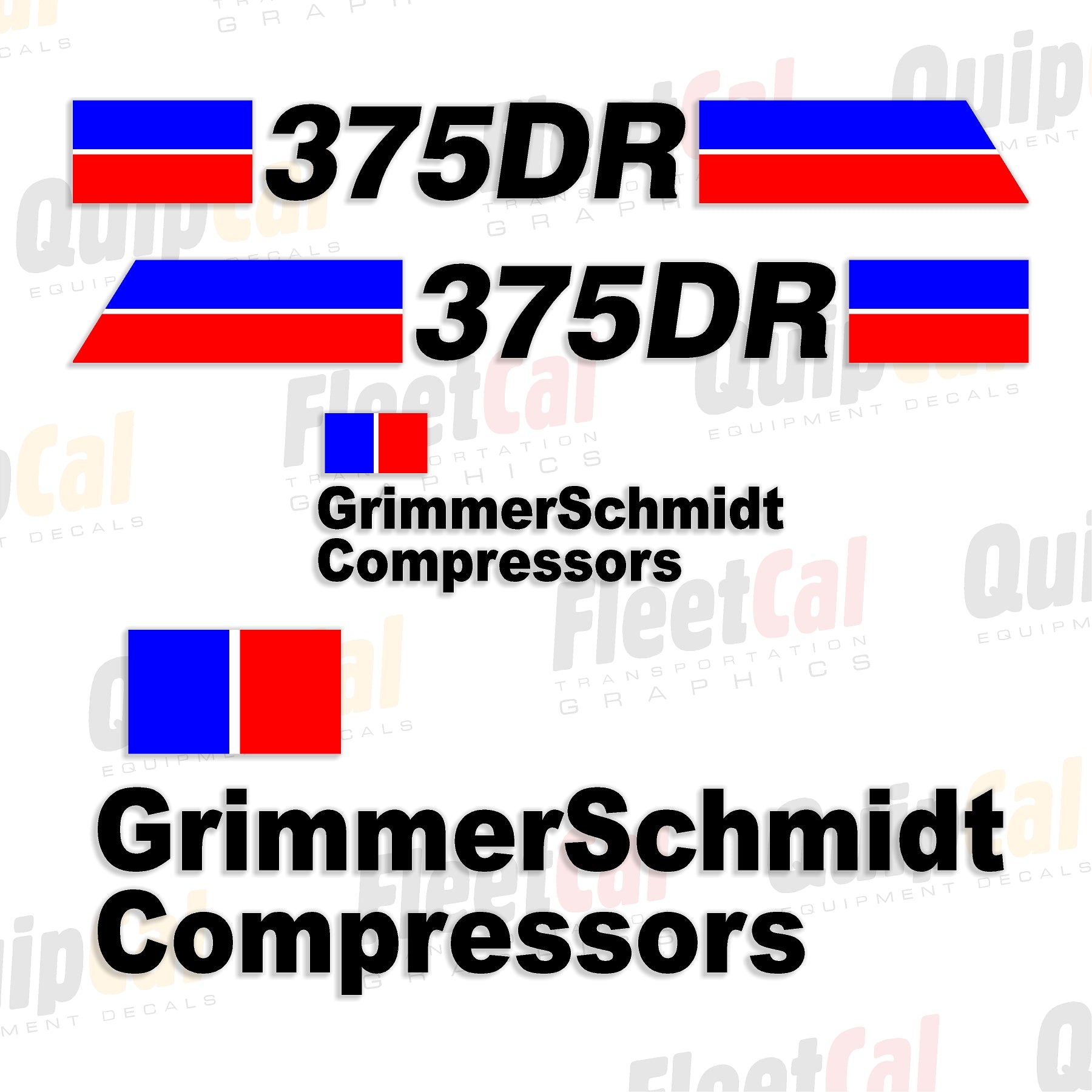 Grimmer Schmidt 375DR Air Compressor Marking Decal Set – Truck and Equipment Decals