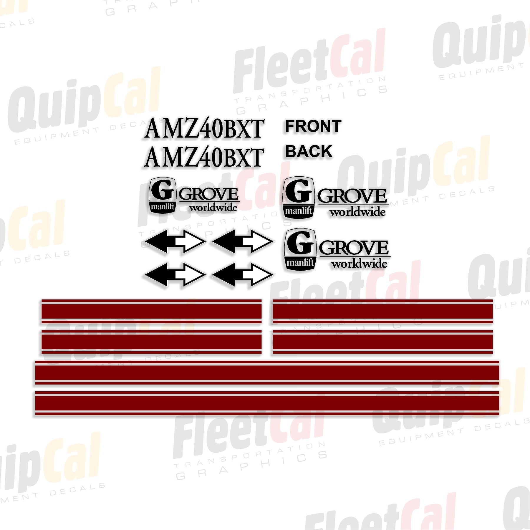 Grove AMZ40BXT Telescopic Manlift Marking Decal Set – Truck and ...