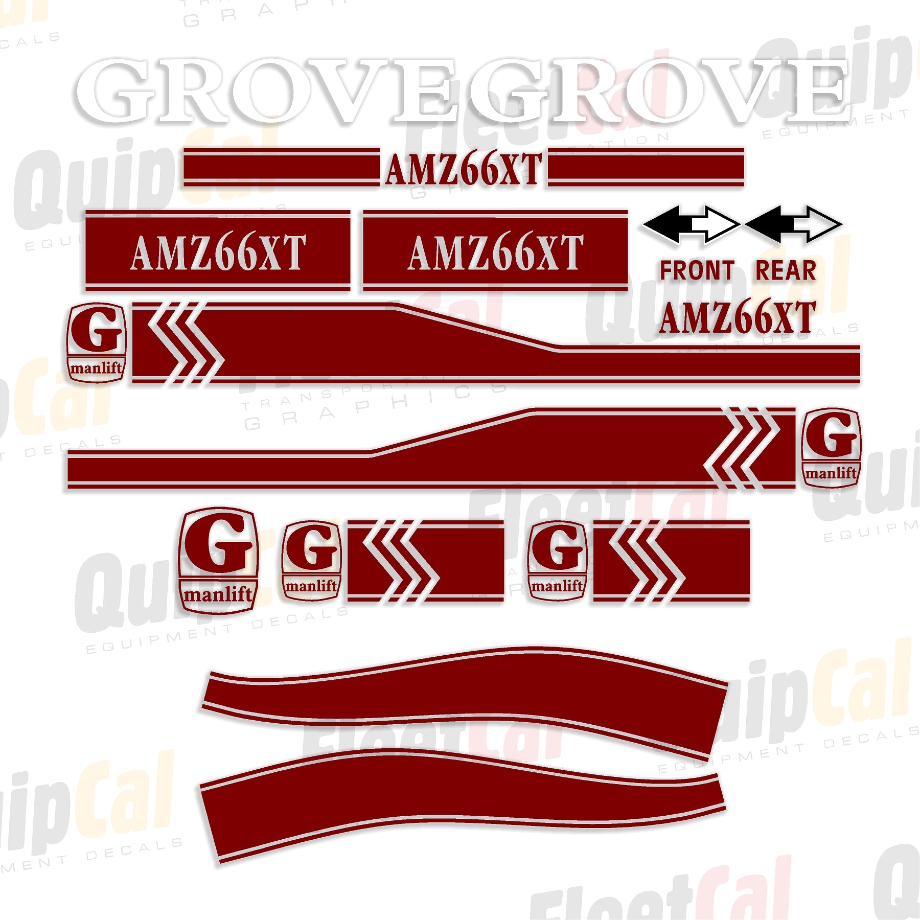 Grove AMZ66XT Telescopic Manlift Marking Decal Set Early Version ...