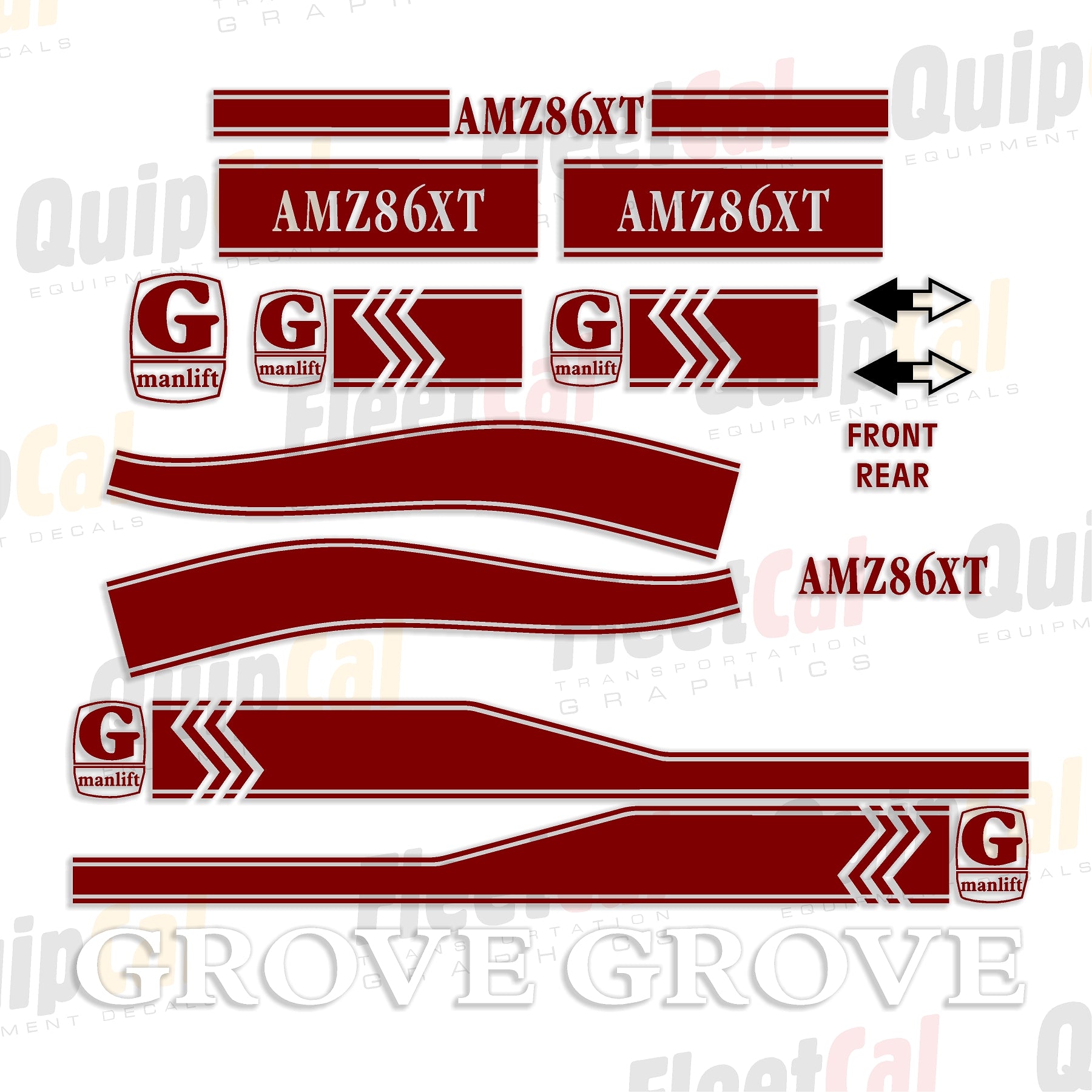 Grove AMZ86XT Telescopic Manlift Marking Decal Set – Truck and ...