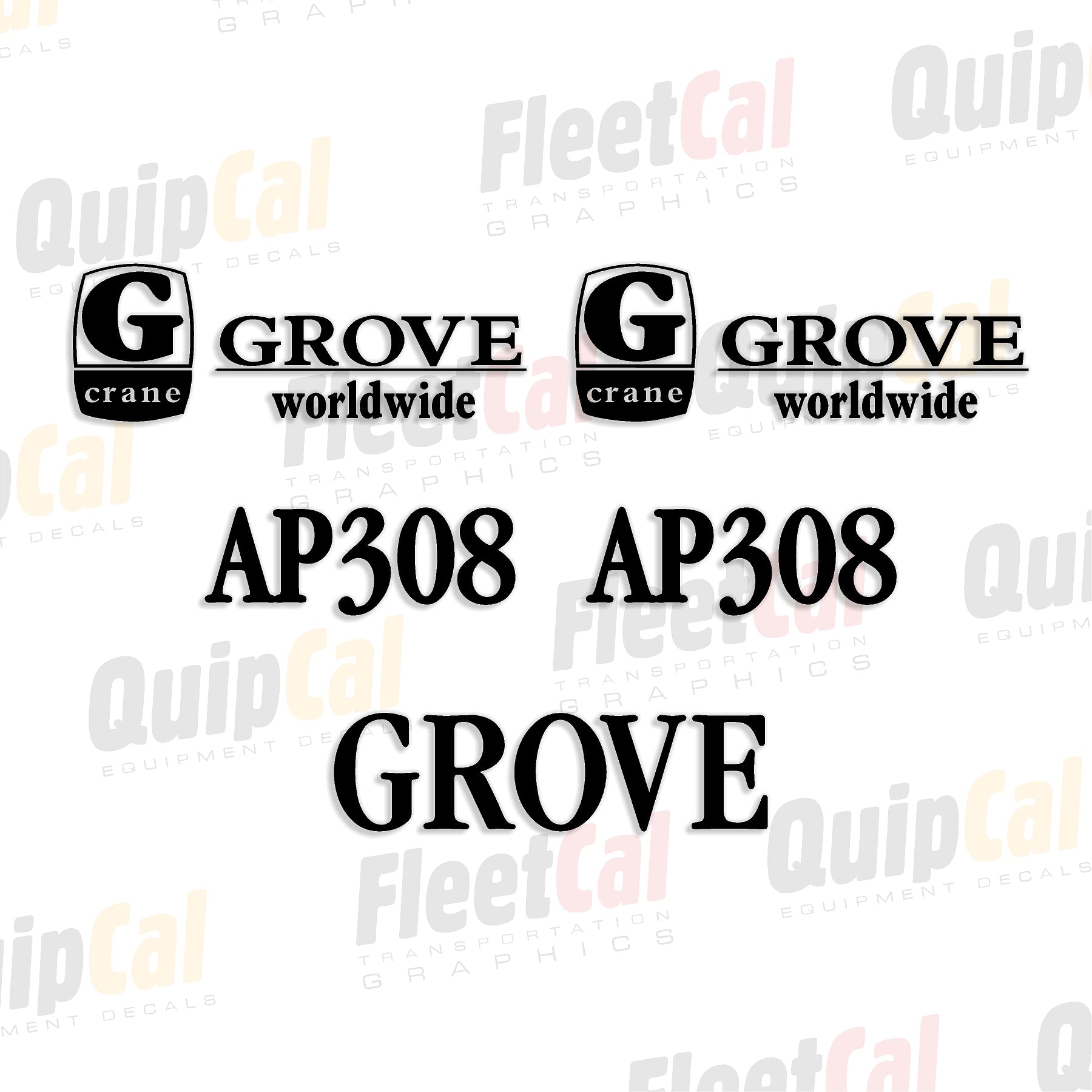 Grove AP308 Carry Deck Crane Marking Decal Set Early Version – Truck ...