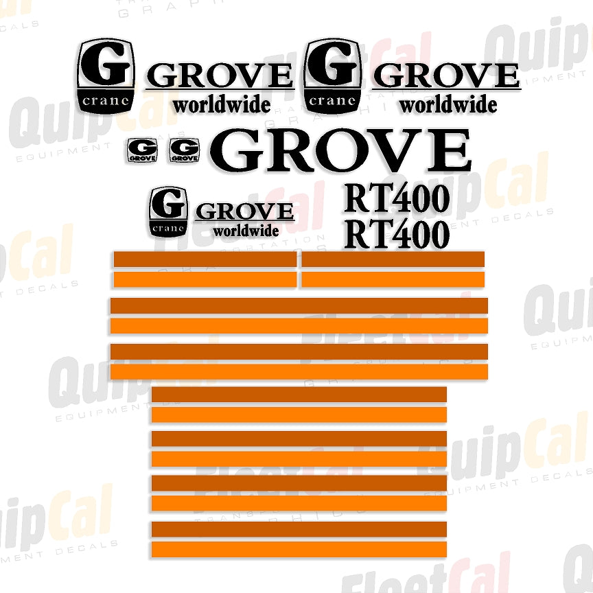 Grove RT400 Rough Terrain Crane Marking Decal Set – Truck and Equipment ...