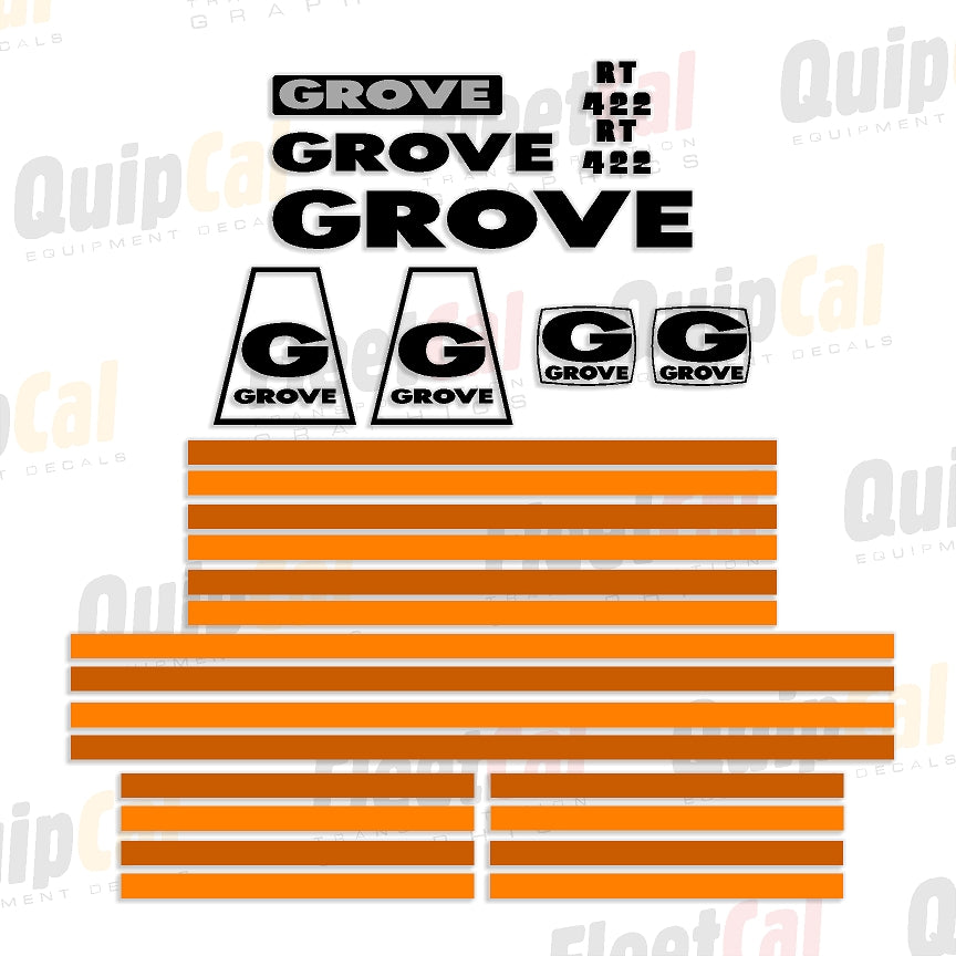 Grove RT422 Rough Terrain Crane Marking Decal Set – Truck and Equipment ...
