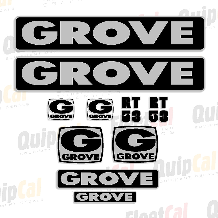 Grove RT53 Rough Terrain Crane Marking Decal Set – Truck and Equipment ...