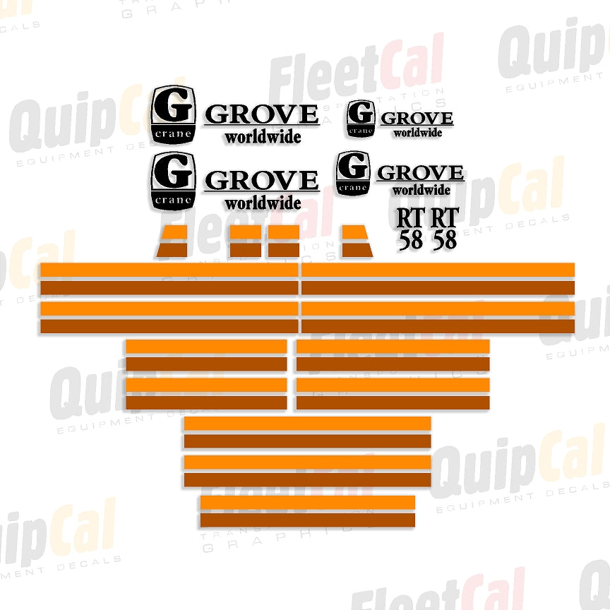 Grove RT58D Rough Terrain Crane Marking Decal Set – Truck and Equipment ...