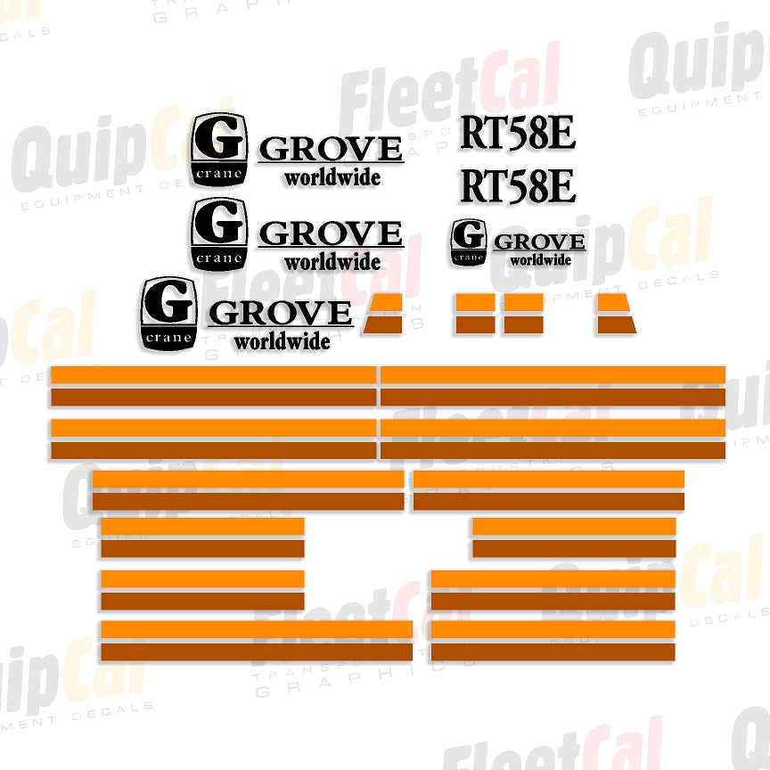 Grove RT58E Rough Terrain Crane Marking Decal Set – Truck and Equipment ...