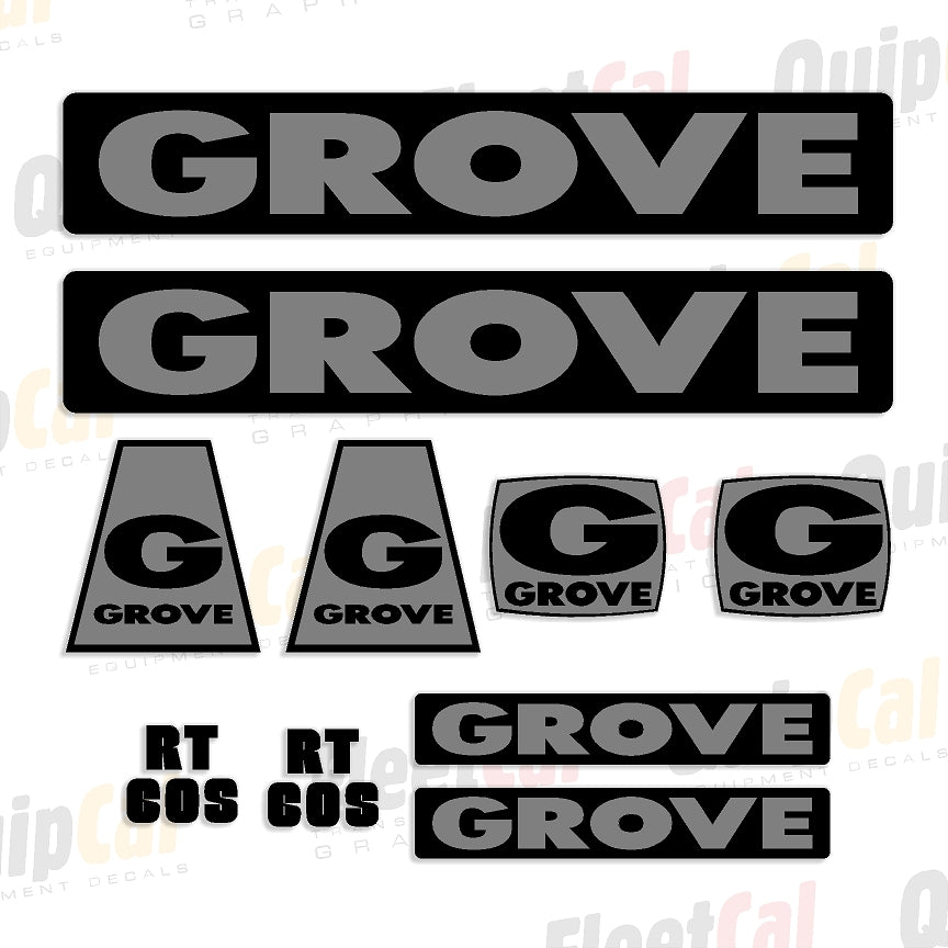 Grove RT60S Rough Terrain Crane Marking Decal Set – Truck and Equipment ...