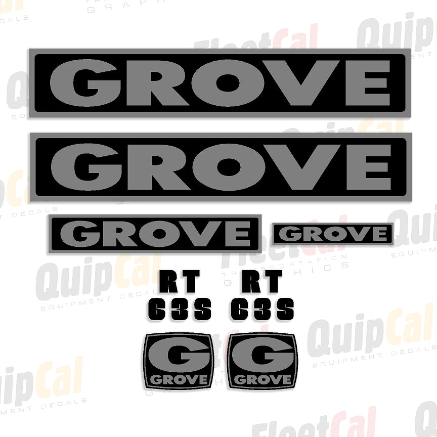 Grove RT63S Rough Terrain Crane Marking Decal Set – Truck and Equipment ...