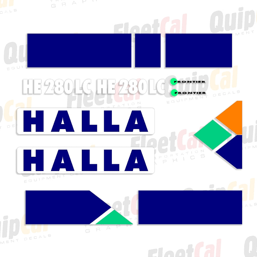 Halla HE280LC Excavator Marking Decal Set – Truck and Equipment Decals