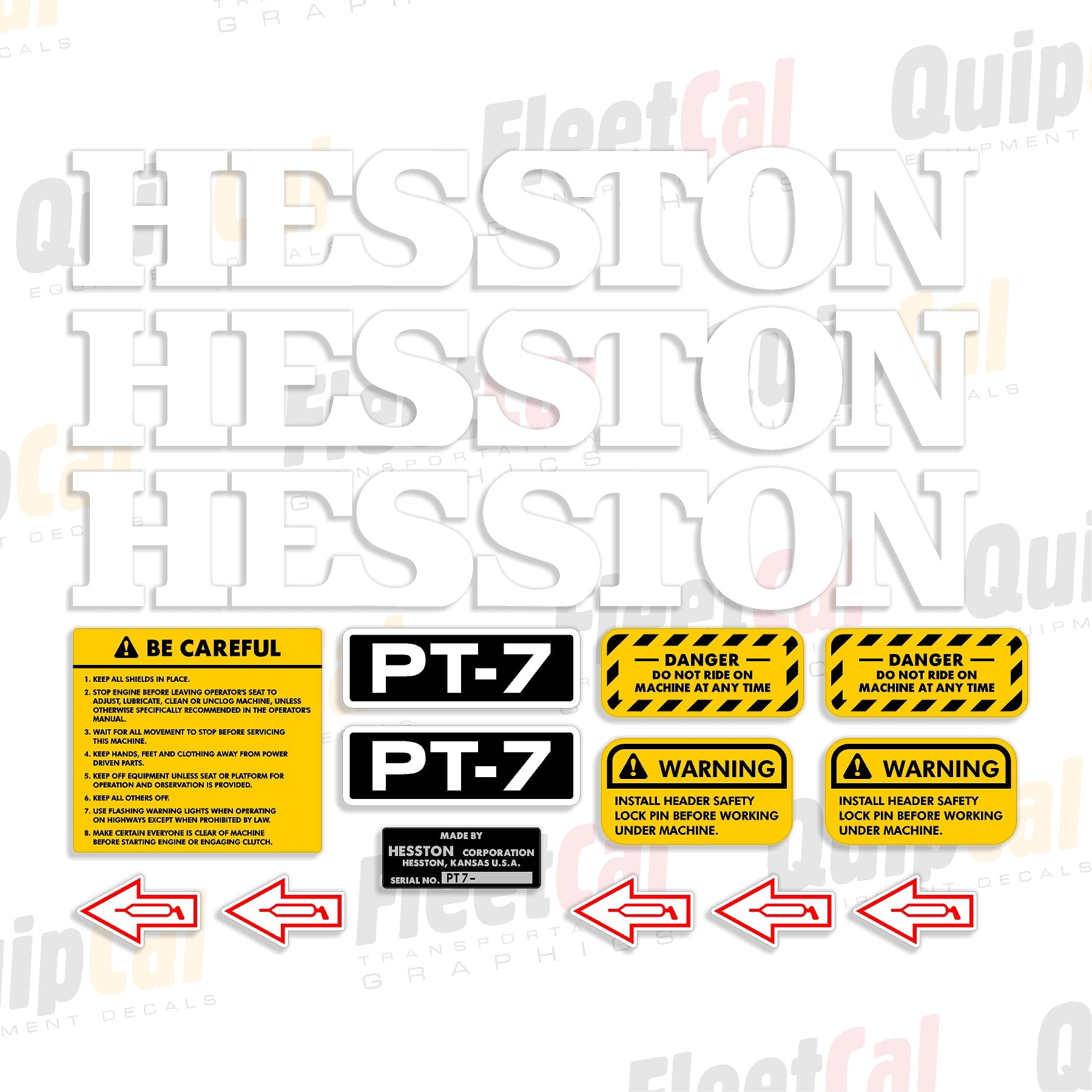Hesston PT-7 Mower Conditioner Marking Decal Set – Truck and Equipment ...