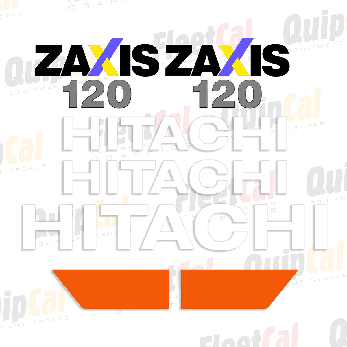 Hitachi Zaxis 120-3 Excavator Marking Decal Set – Truck and Equipment ...