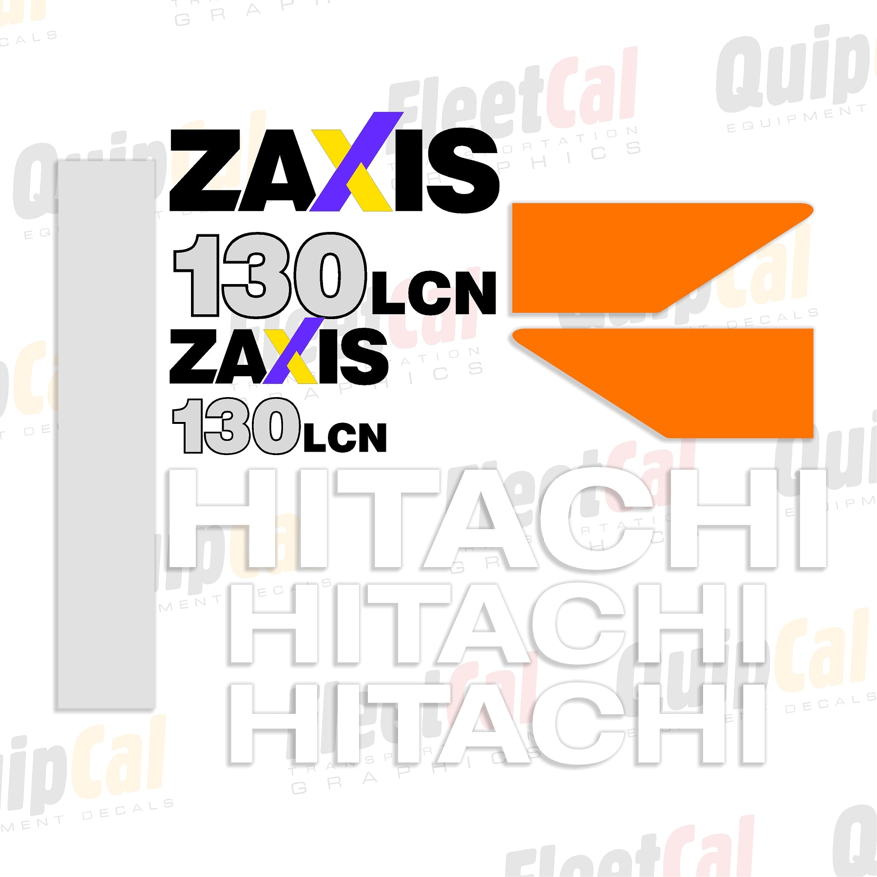 Hitachi Zaxis 130LCN-5 Excavator Marking Decal Set – Truck and ...