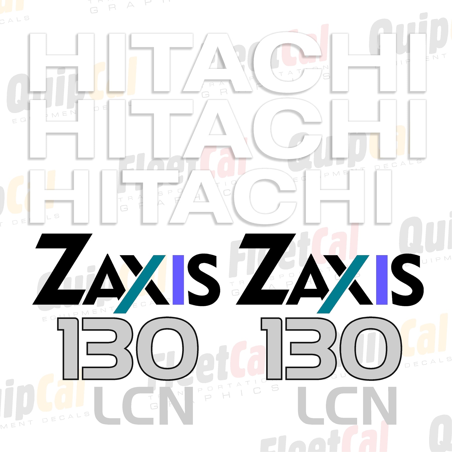 Hitachi Zaxis 130LCN Excavator Marking Decal Set – Truck and Equipment ...