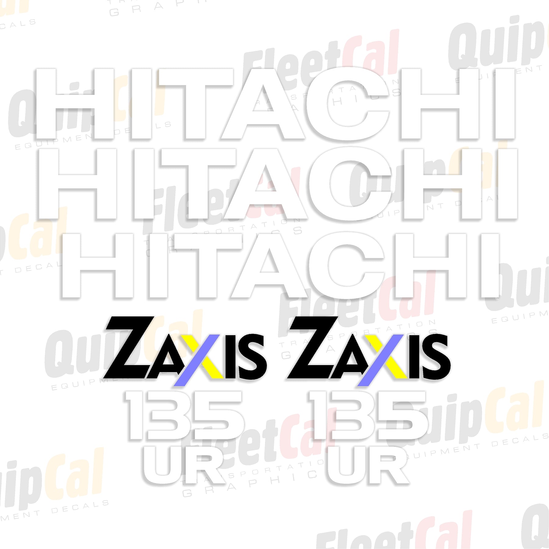 Hitachi Zaxis 135UR Excavator Marking Decal Set – Truck and Equipment ...