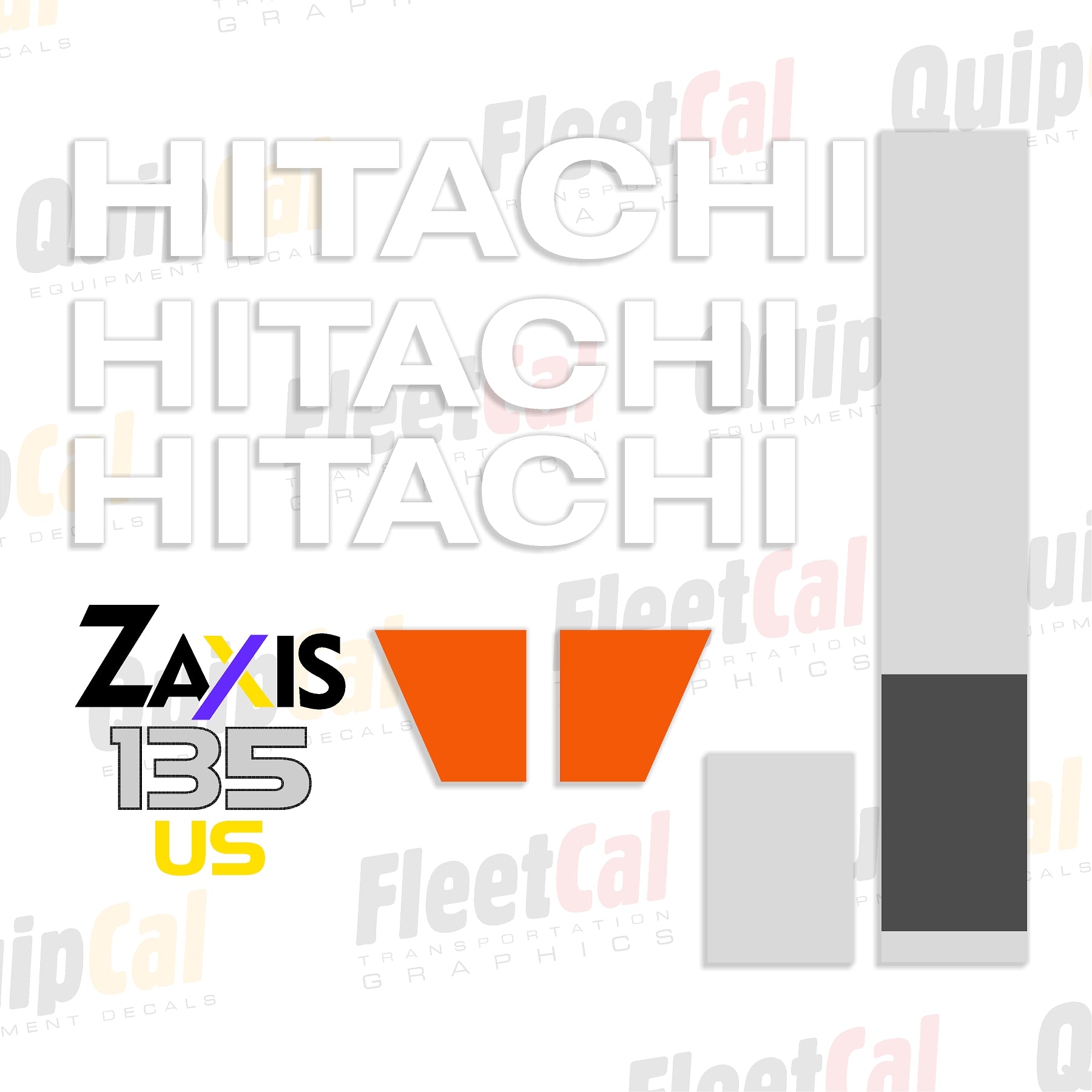 Hitachi Zaxis 135US Excavator Marking Decal Set – Truck and Equipment ...