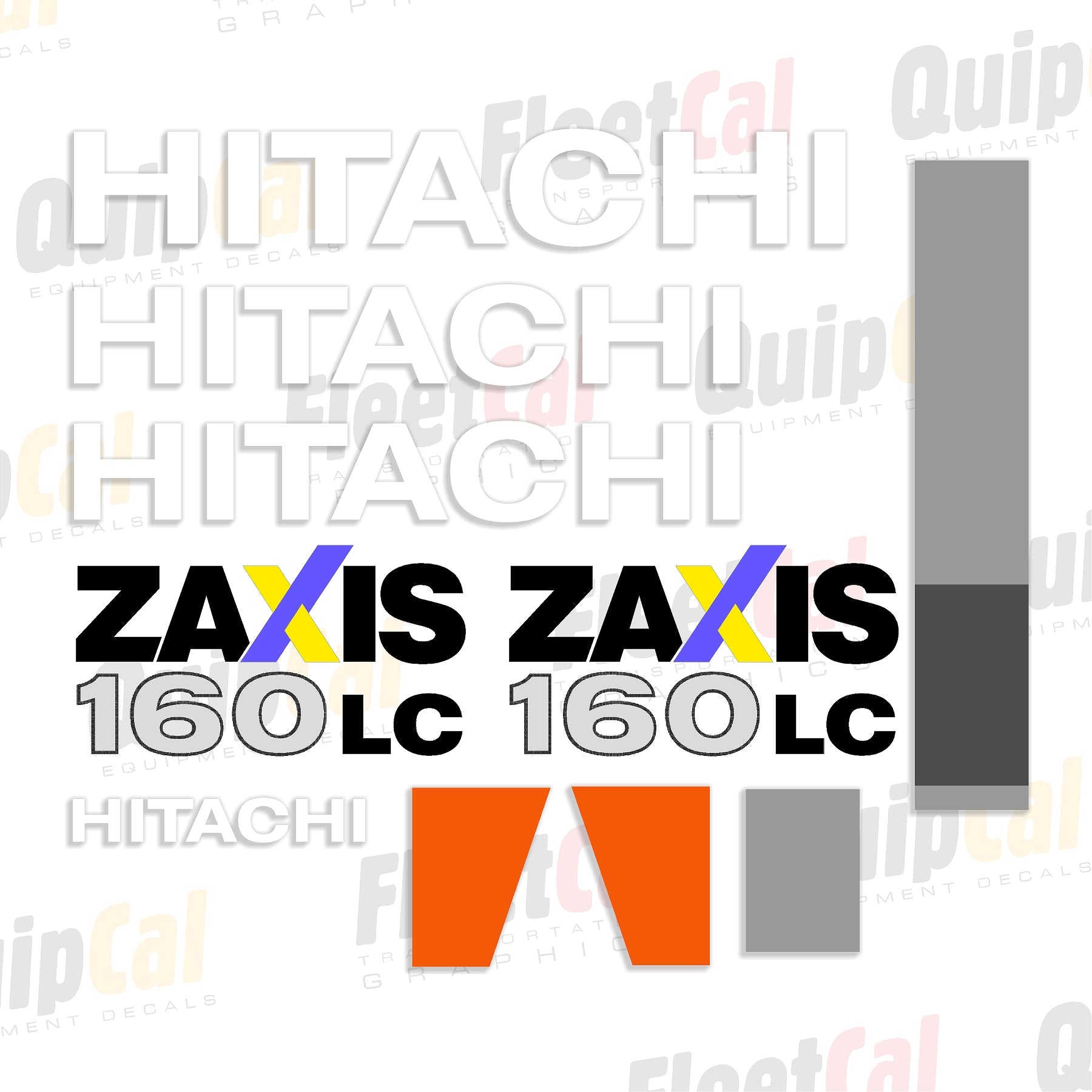 Hitachi Zaxis 160LC-3 Excavator Marking Decal Set – Truck and Equipment ...