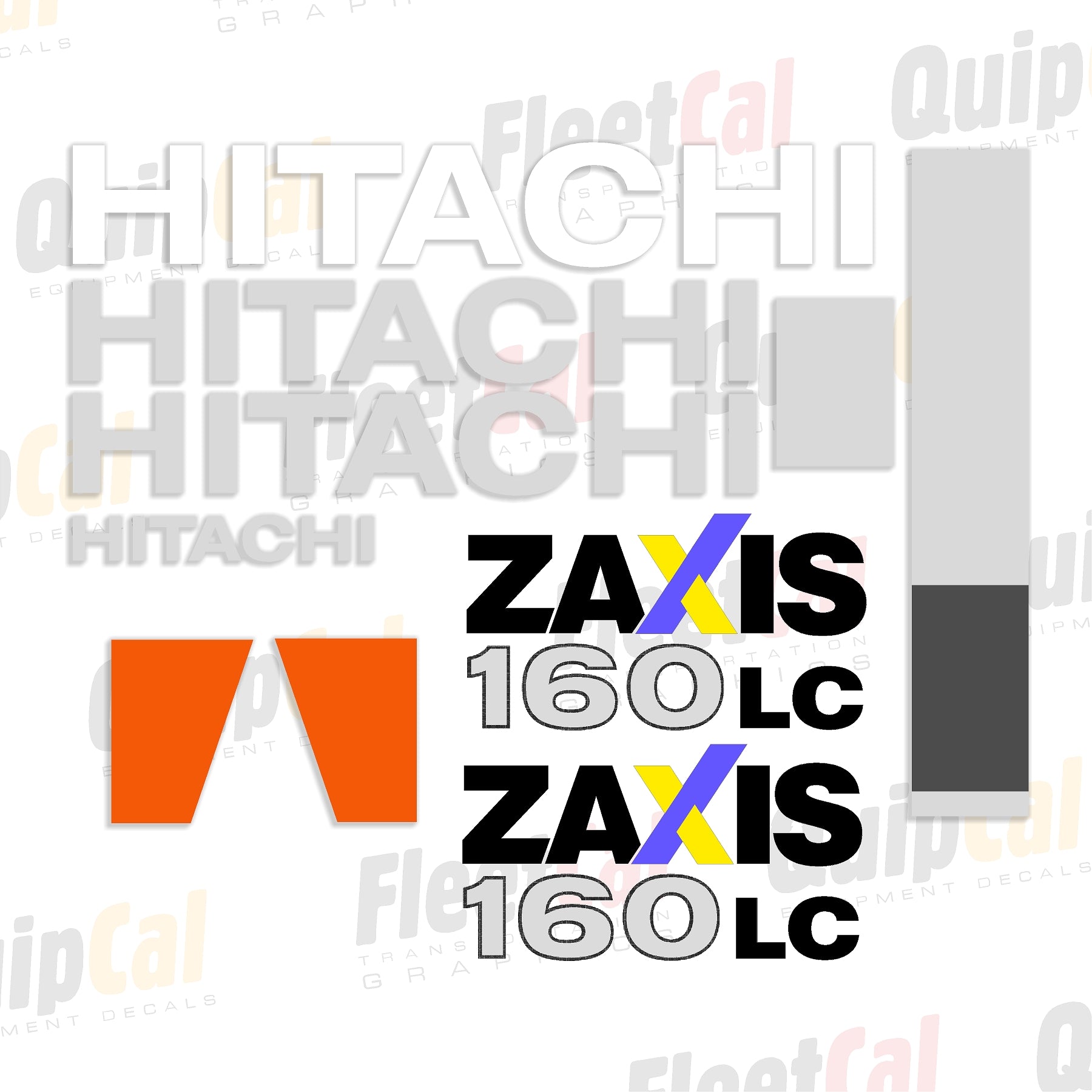 Hitachi Zaxis 160LC-5 Excavator Marking Decal Set – Truck and Equipment ...