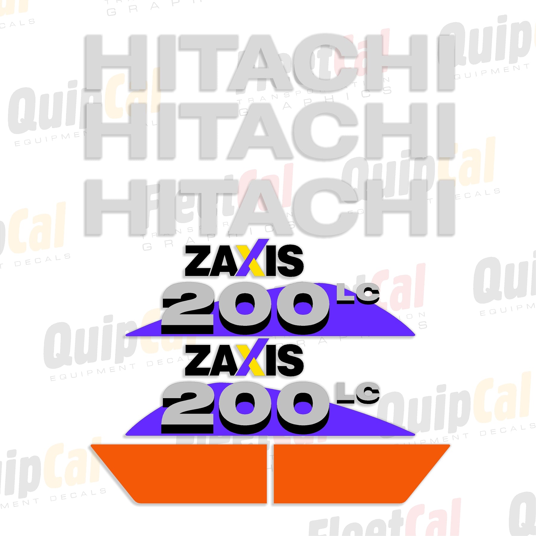 Hitachi Zaxis 200LC-6 Excavator Marking Decal Set – Truck and Equipment ...