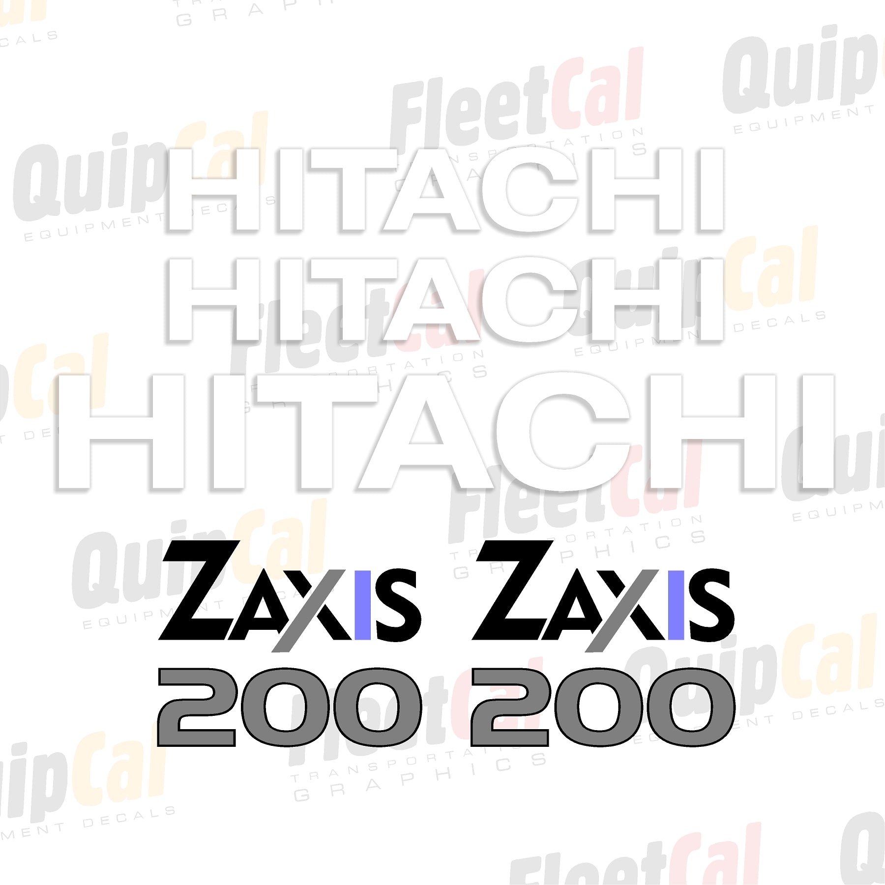 Hitachi Zaxis 200 Excavator Marking Decal Set – Truck and Equipment Decals