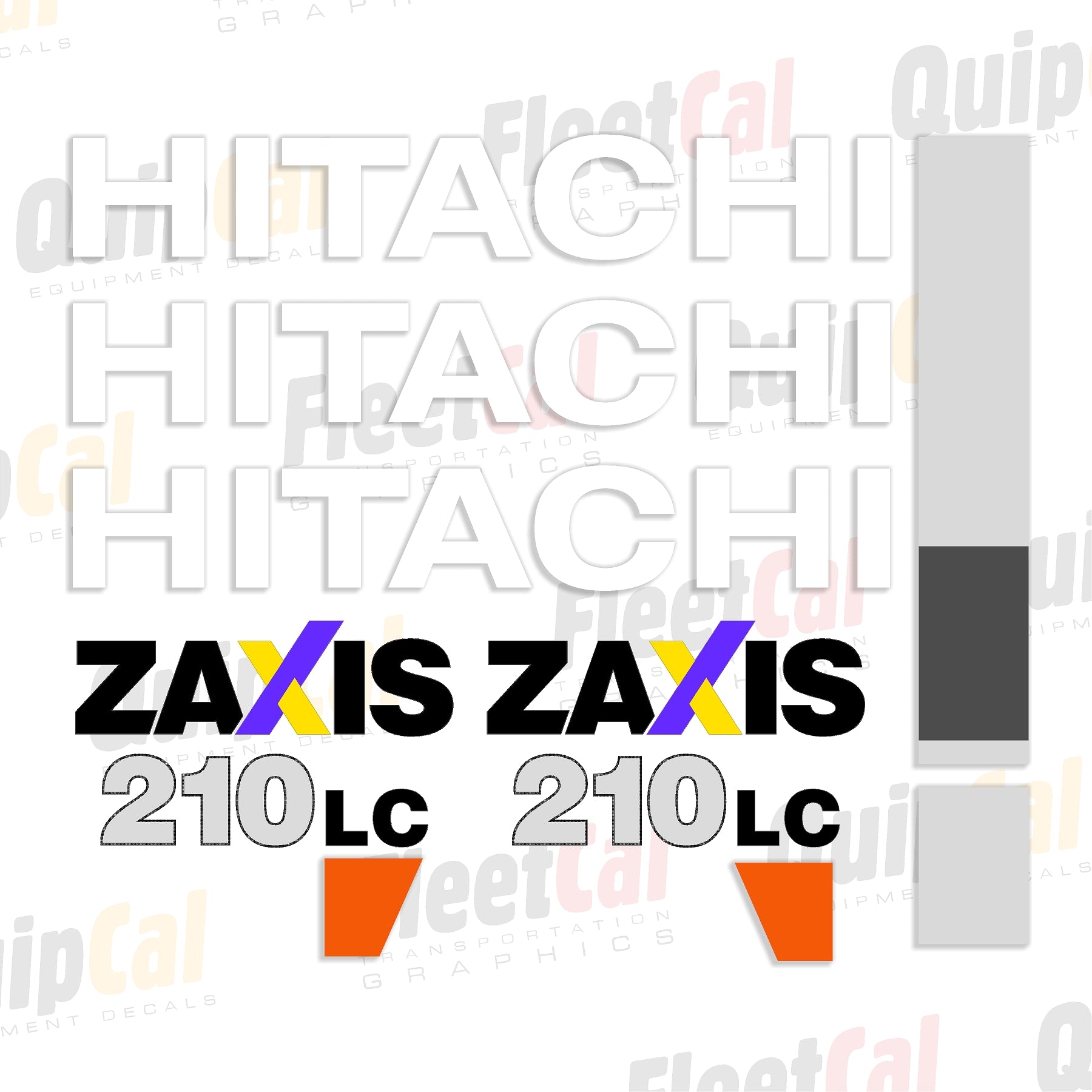 Hitachi Zaxis 210LC-3 Excavator Marking Decal Set 2010 – Truck and ...
