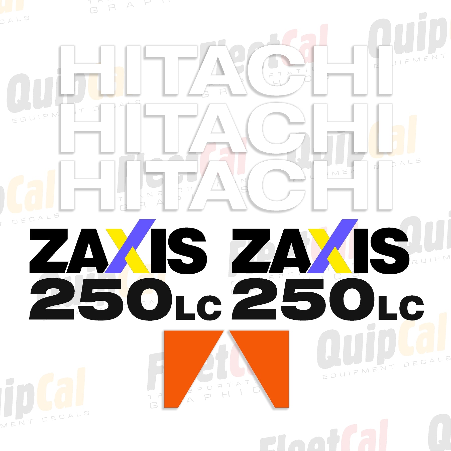 Hitachi Zaxis 250LC-5 Excavator Marking Decal Set – Truck and Equipment ...