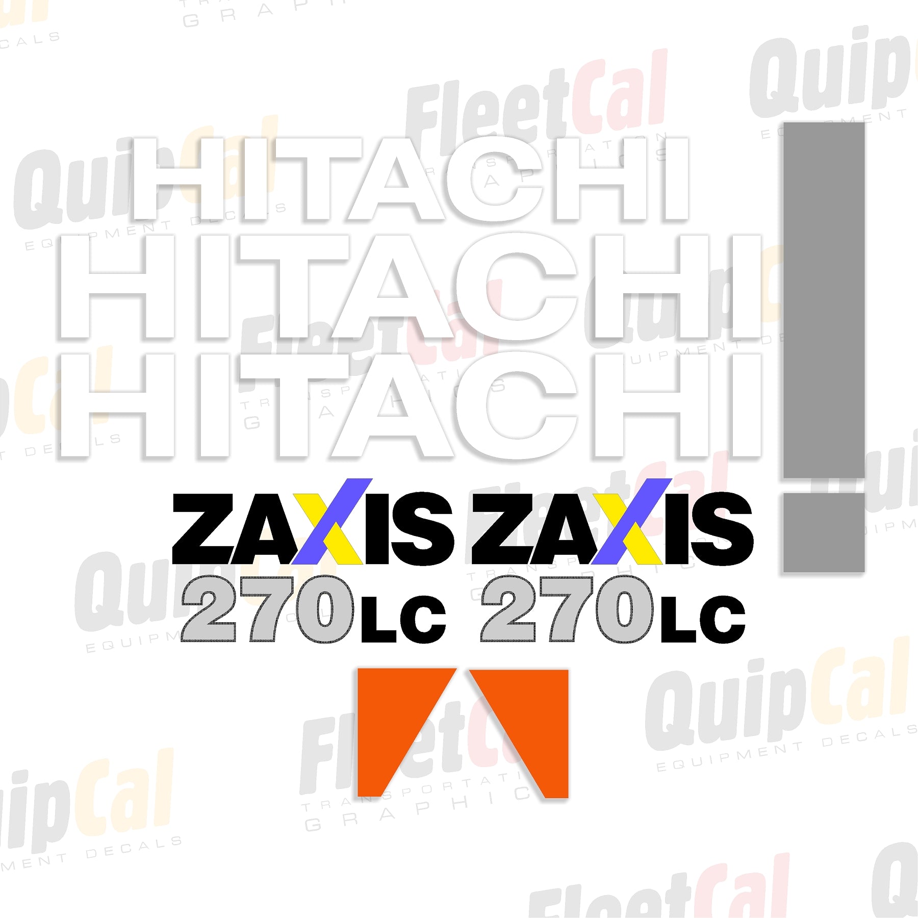 Hitachi Zaxis 270LC-3 Excavator Marking Decal Set – Truck and Equipment ...