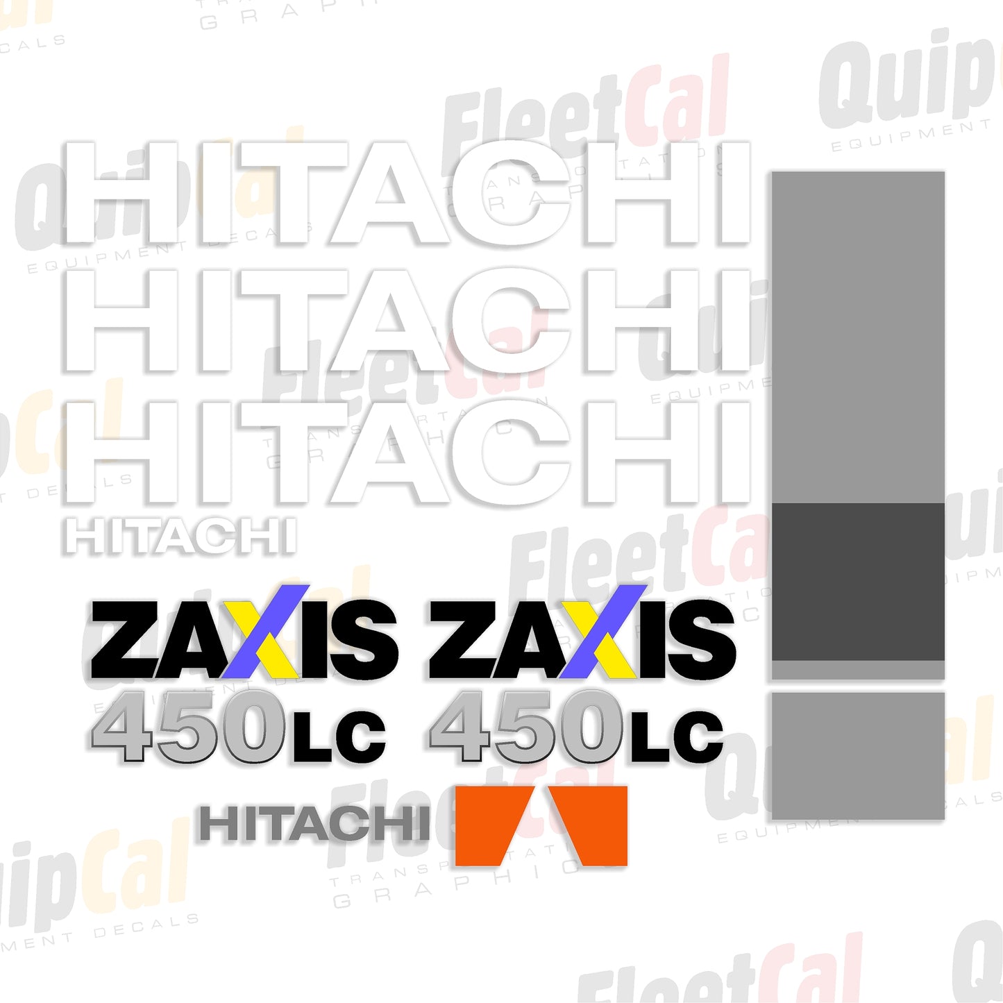Hitachi Zaxis 450LC-3 Excavator Marking Decal Set – Truck and Equipment ...