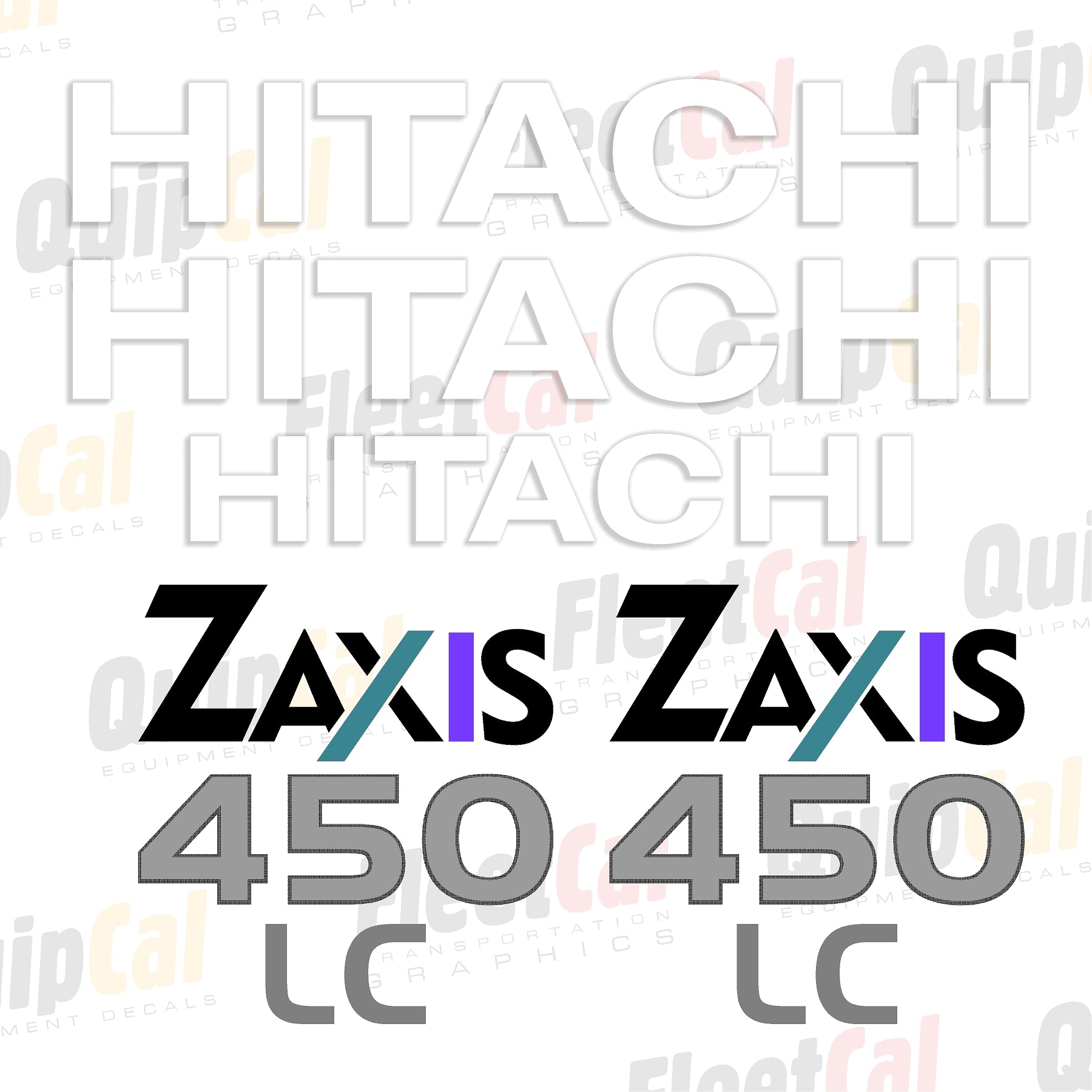 Hitachi Zaxis 450LC Excavator Marking Decal Set – Truck and Equipment ...