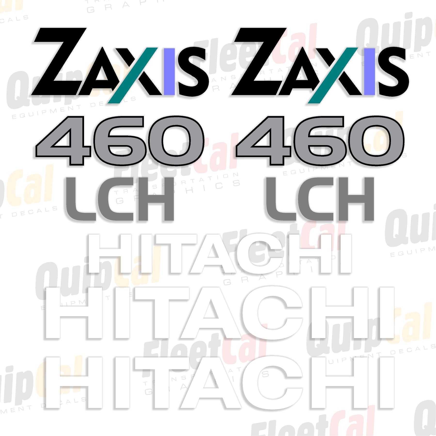 Hitachi Zaxis 460LCH Excavator Marking Decal Set – Truck and Equipment ...