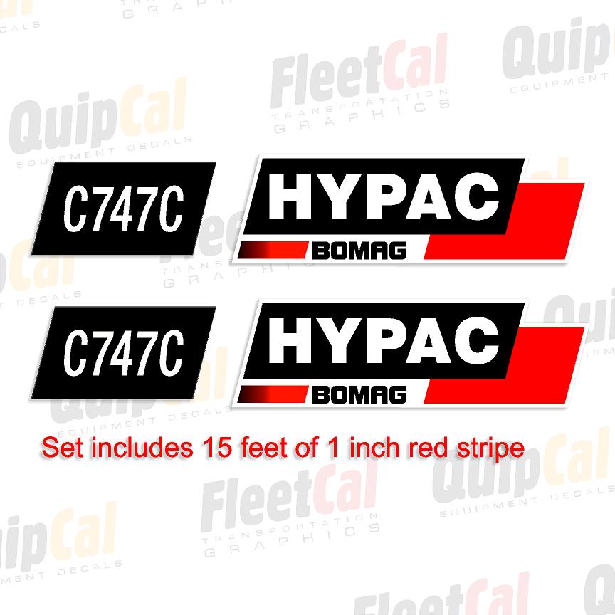 Hypac Bomag C747C Marking Decal Set – Truck and Equipment Decals