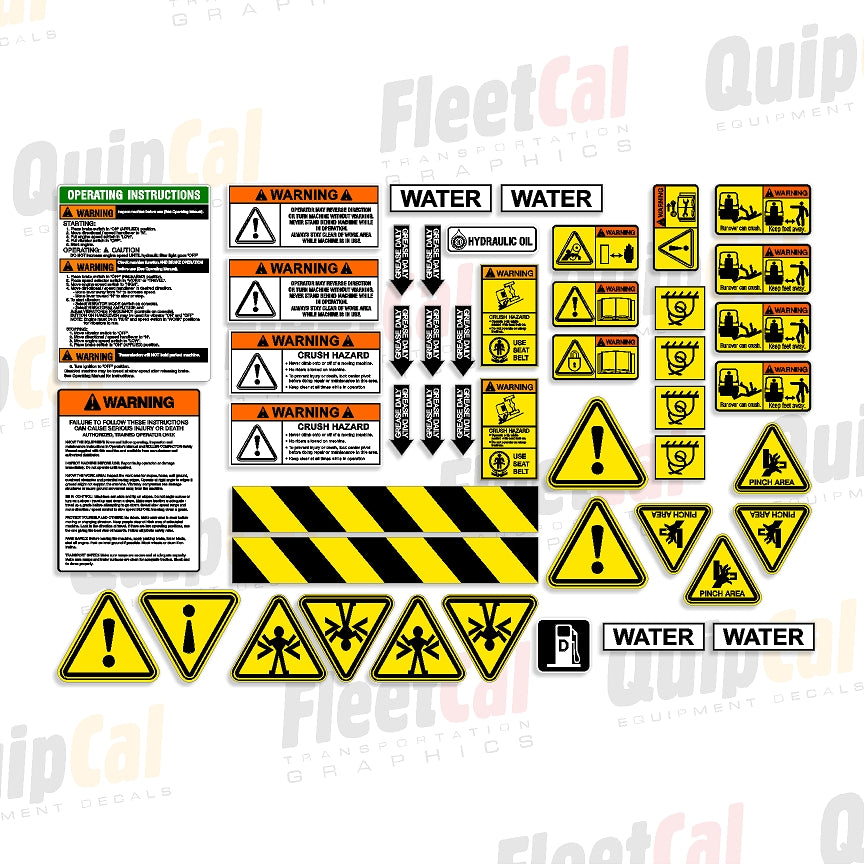 Hypac Roller/Compactor Safety Decal Set – Truck and Equipment Decals