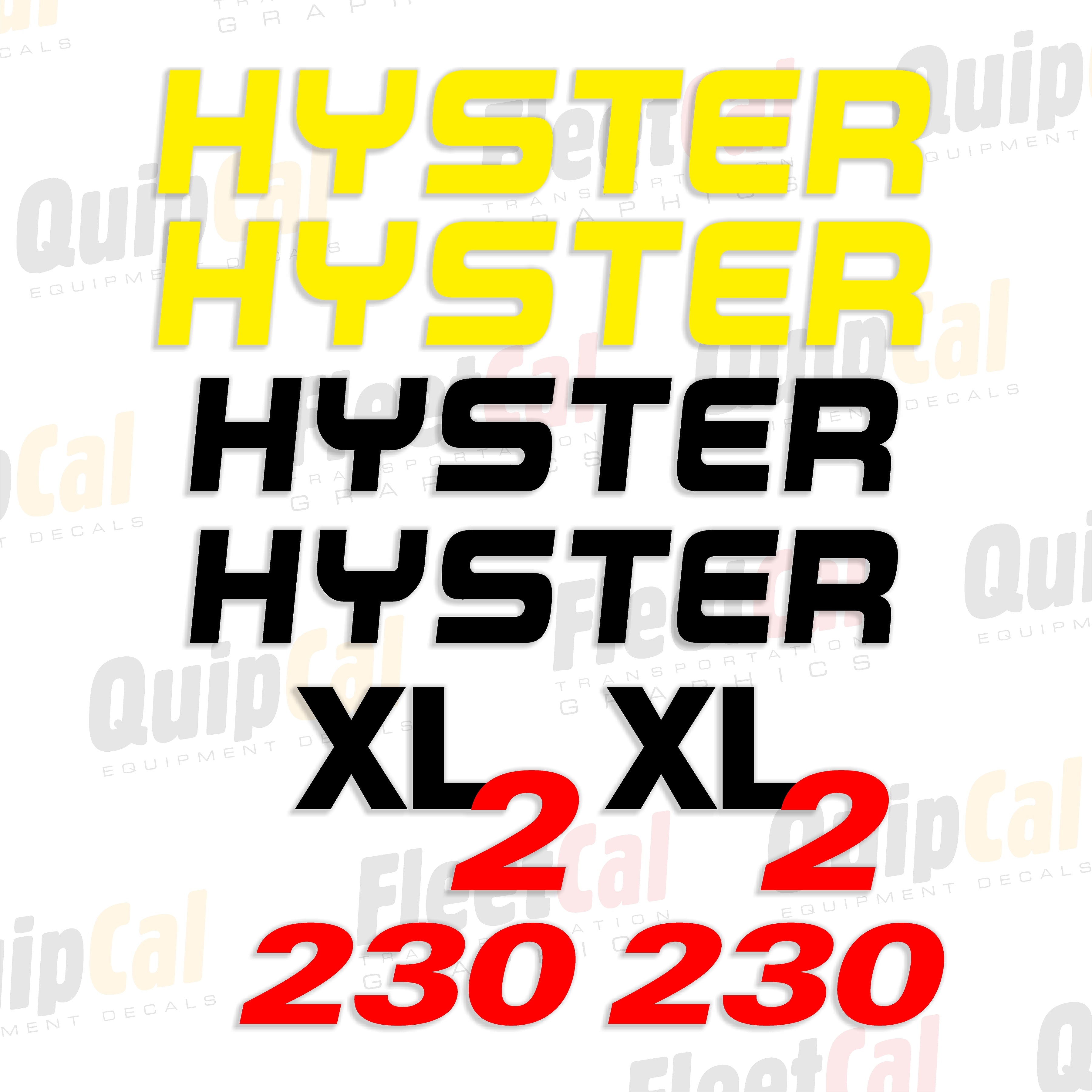 Hyster H230 XL2 Forklift Marking Decal Set – Truck and Equipment Decals