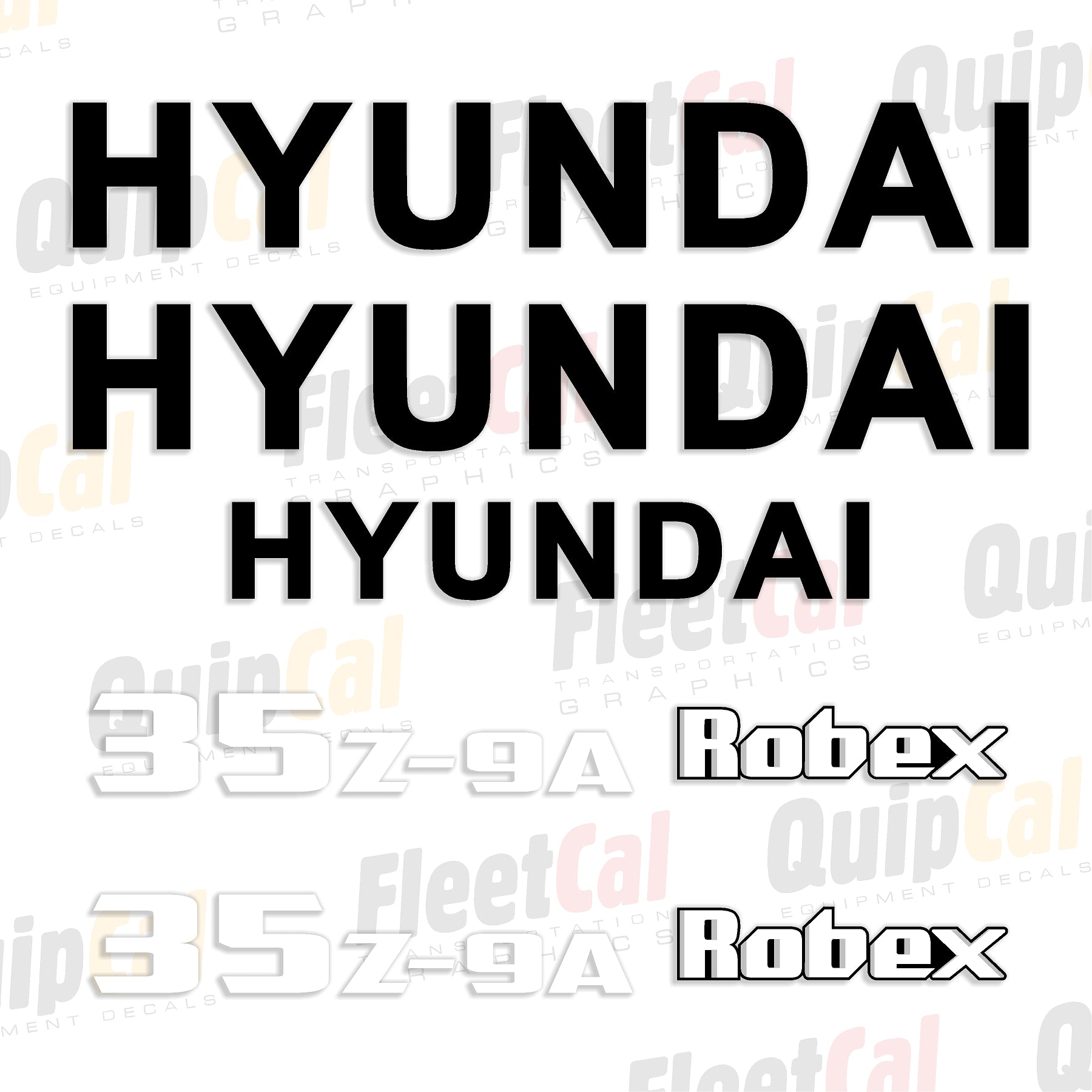 Hyundai 35Z-9A Robex Excavator Marking Decal Set – Truck and Equipment ...
