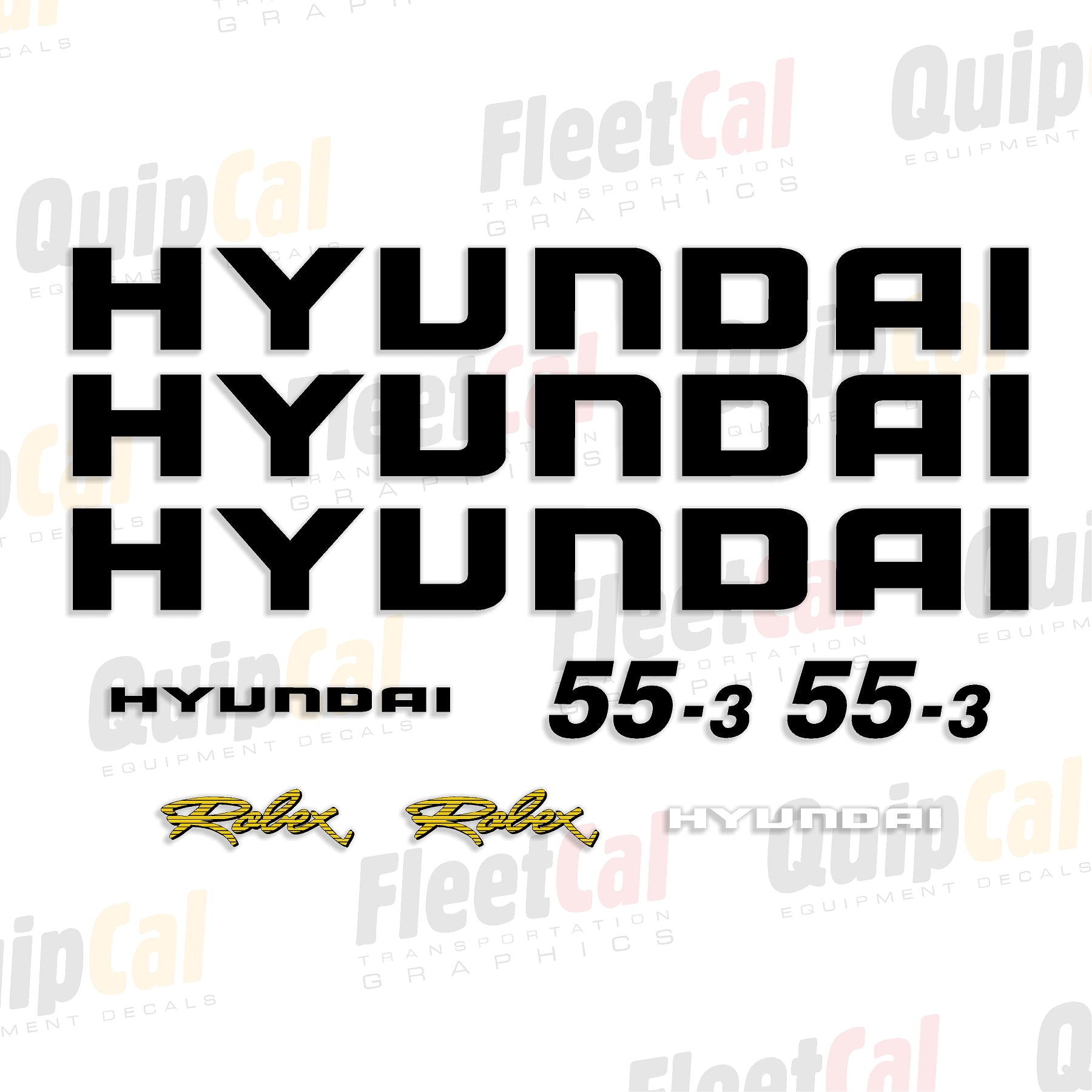 Hyundai 55-3 Robex Excavator Marking Decal Set – Truck and Equipment Decals