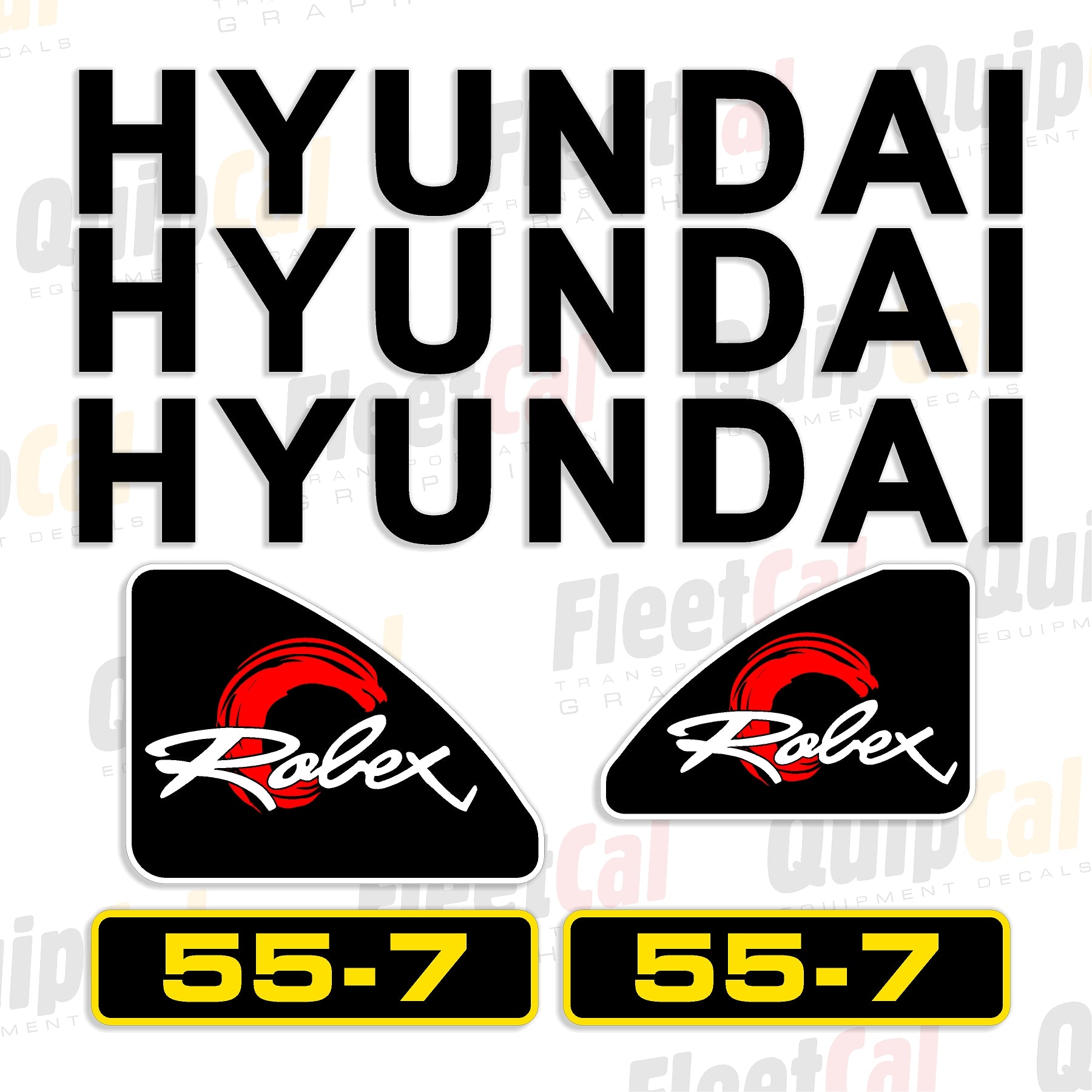 Hyundai 55-7 Excavator Marking Decal Set – Truck and Equipment Decals