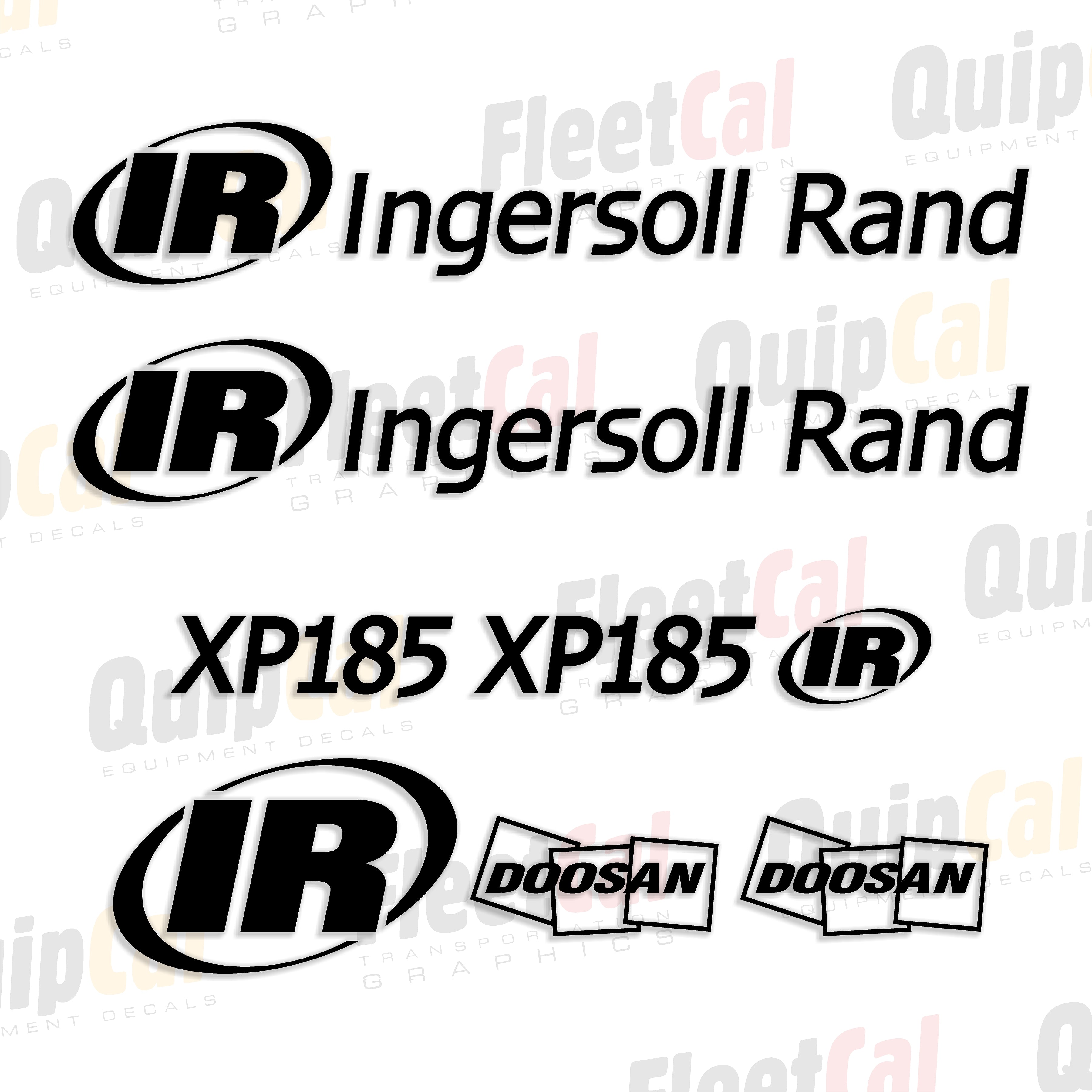 Ingersoll Rand XHP185 Air Compressor Marking Decal Set Doosan 2008 ...
